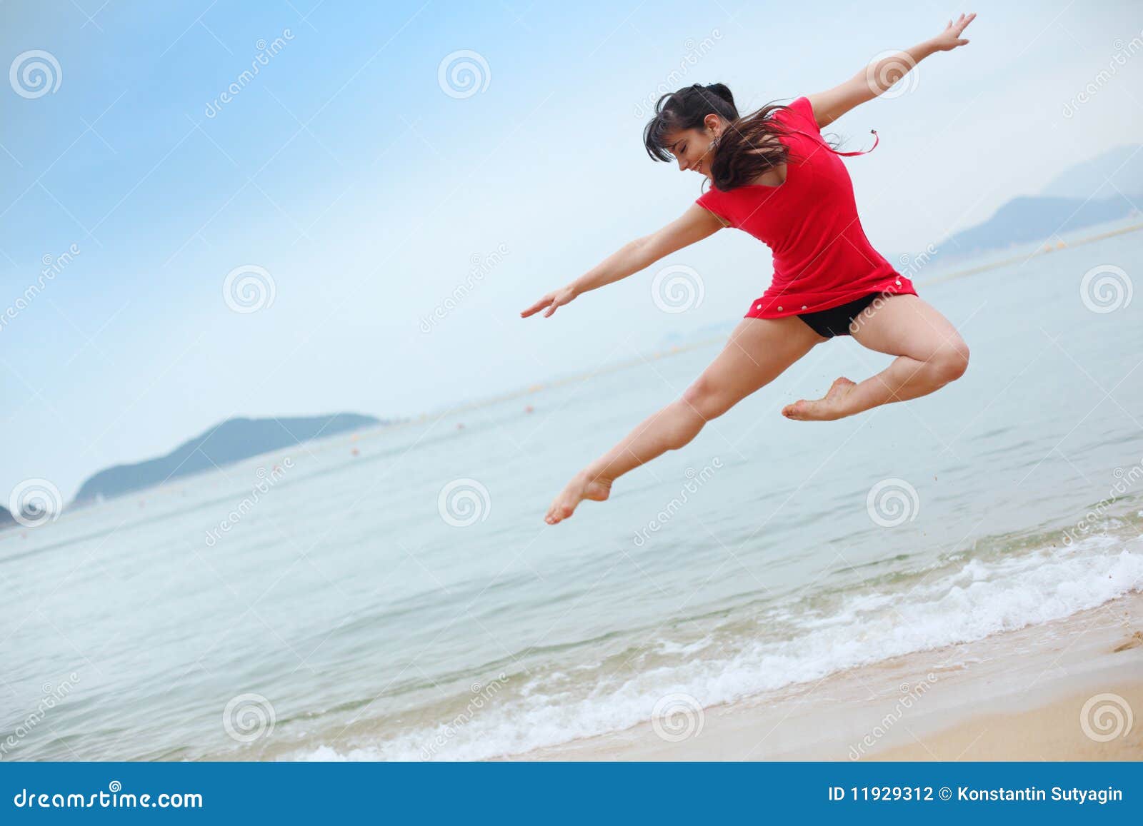 Dancing on beach stock photo. Image of copyspace, happy - 11929312