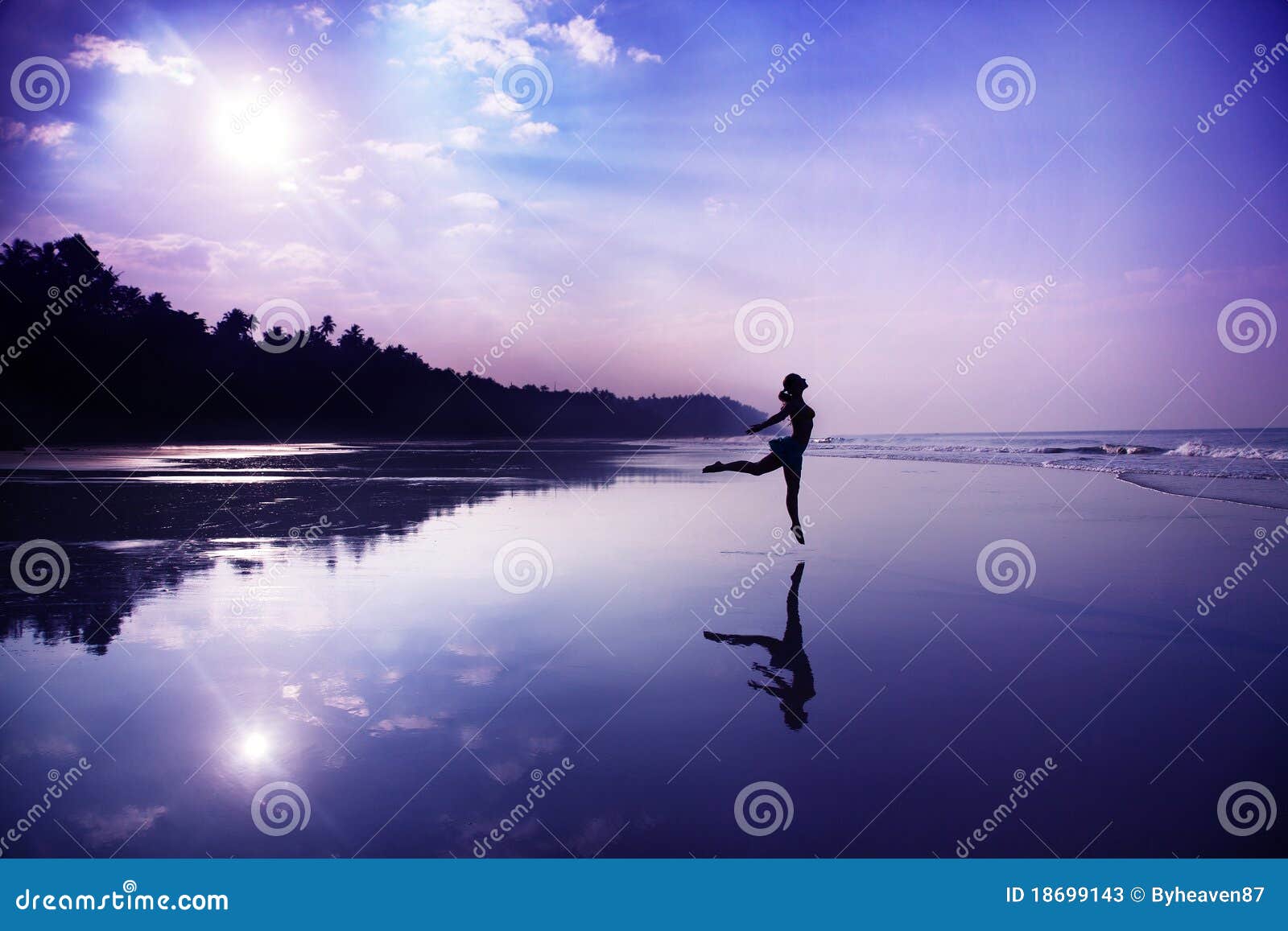 Dancing on the beach stock image. Image of flying, silhouette - 18699143