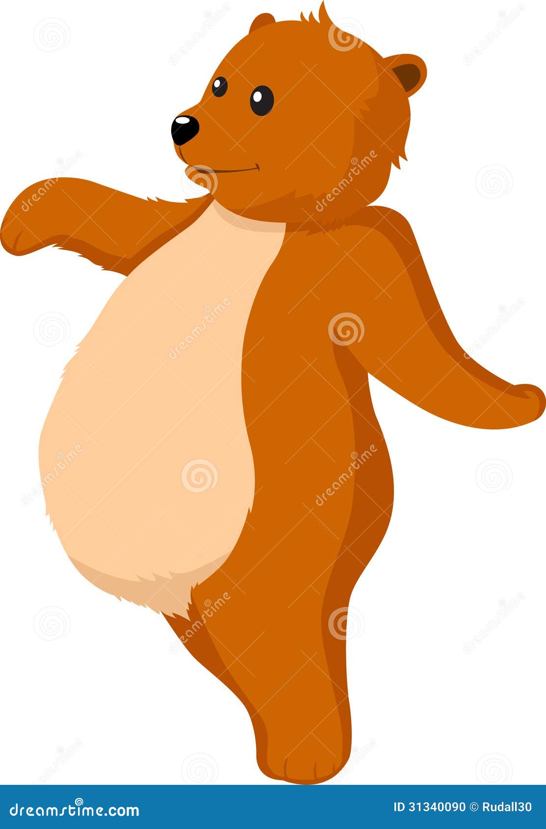 Dancing Bear Pointing Direction Engraving Vector | CartoonDealer.com ...