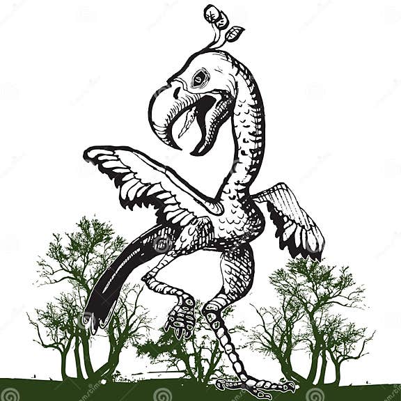 Dancing bird stock vector. Illustration of myth, nature - 7454491