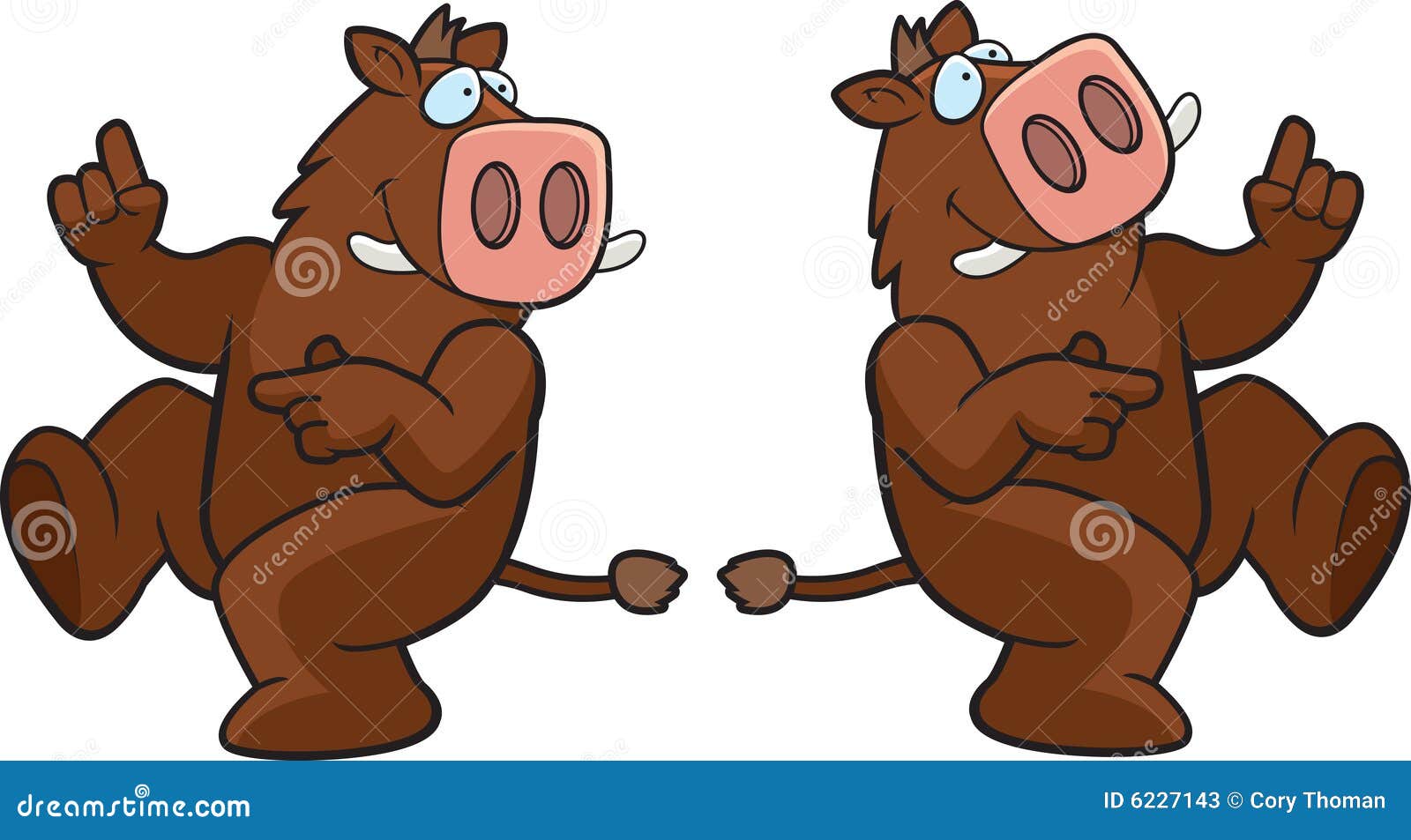 Dancing Boar stock vector. Illustration of vector, happy - 6227143
