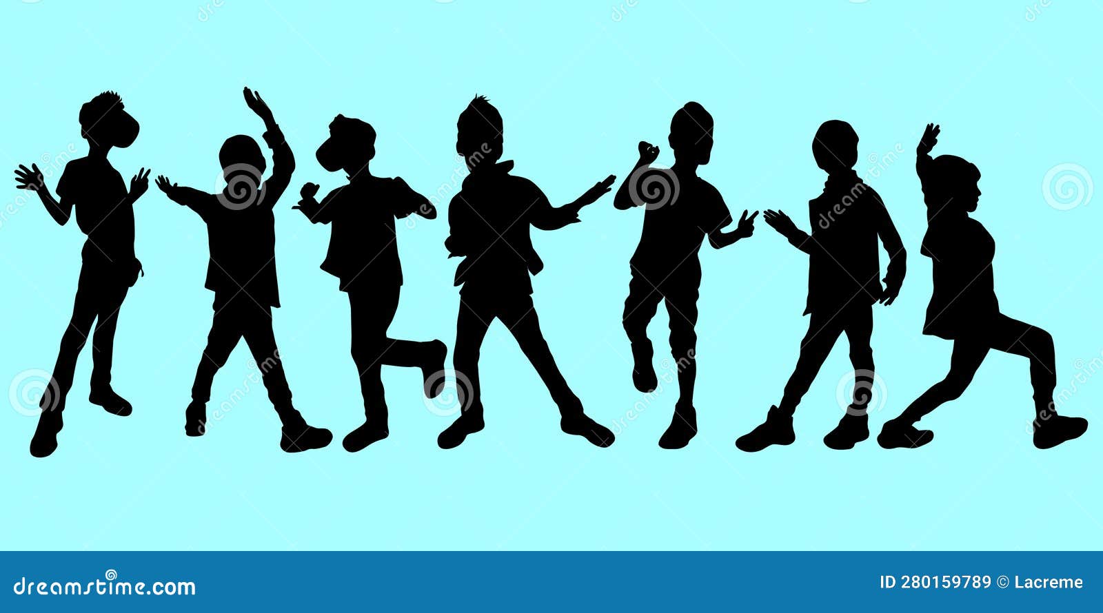 Dancing Boys with Blue Background Stock Vector - Illustration of ...