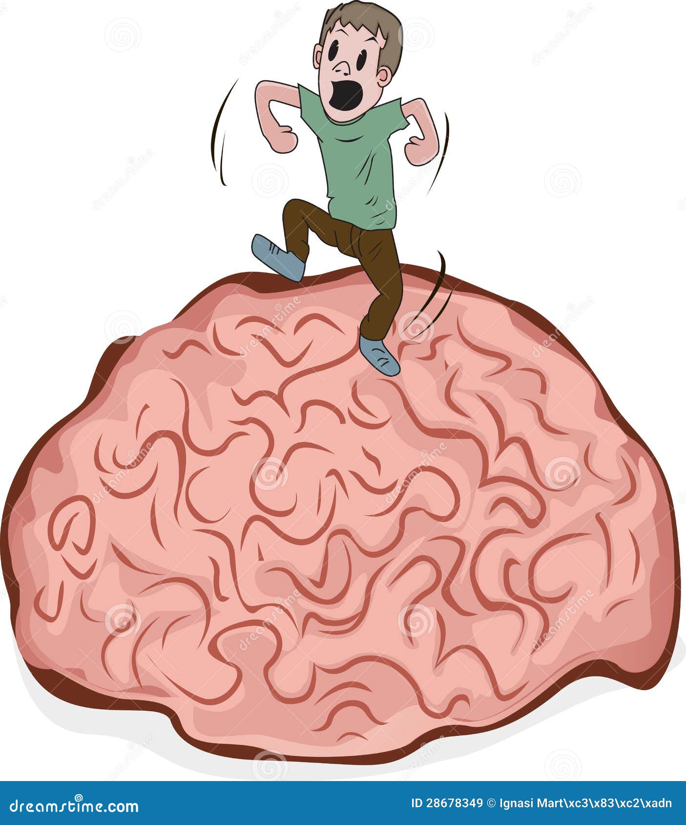 Dancing on a brain stock vector. Illustration of mania - 28678349