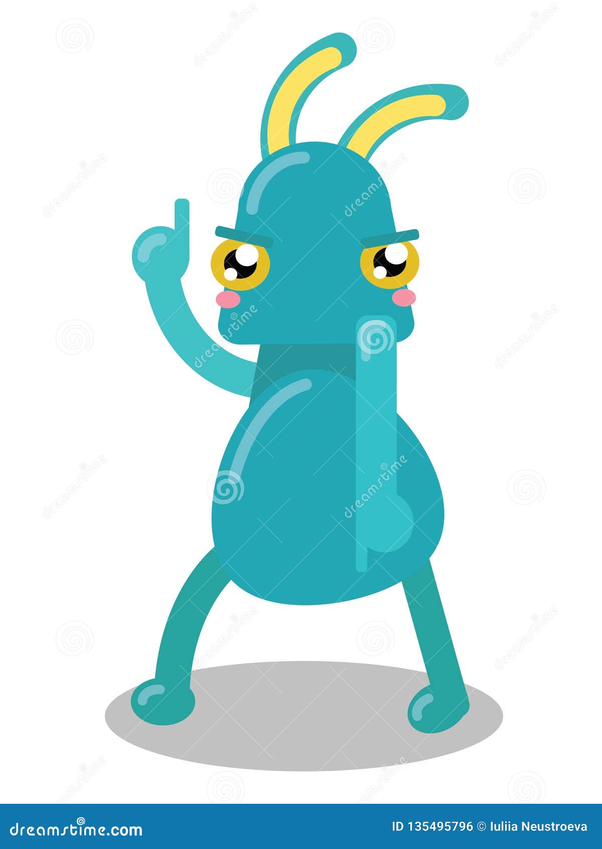 Dancing, Bunny, Flat, Vector, Blue, Disco, Rabbit, Hare Stock Vector ...