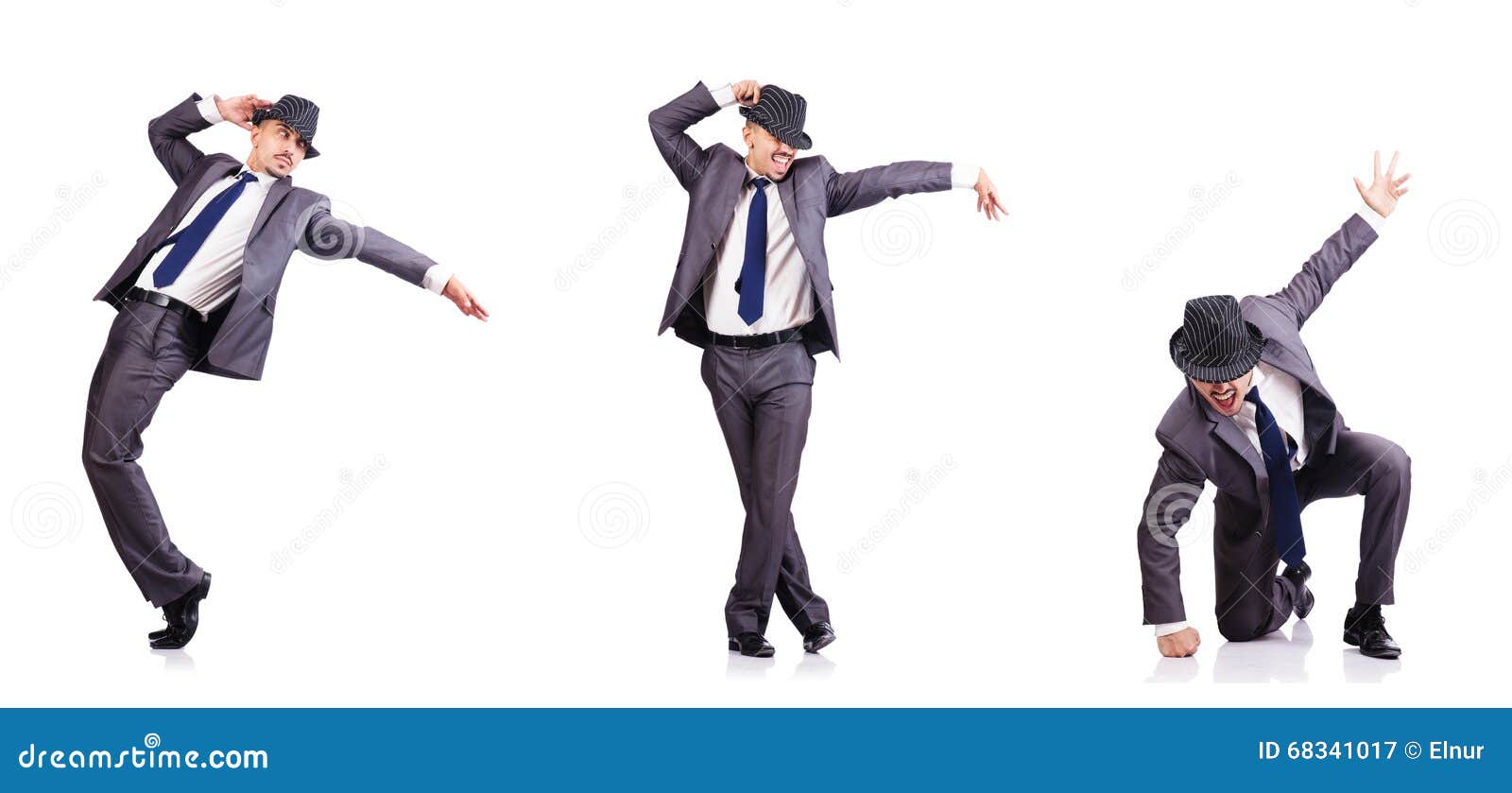 The Dancing Businessman Isolated on White Stock Image - Image of ...