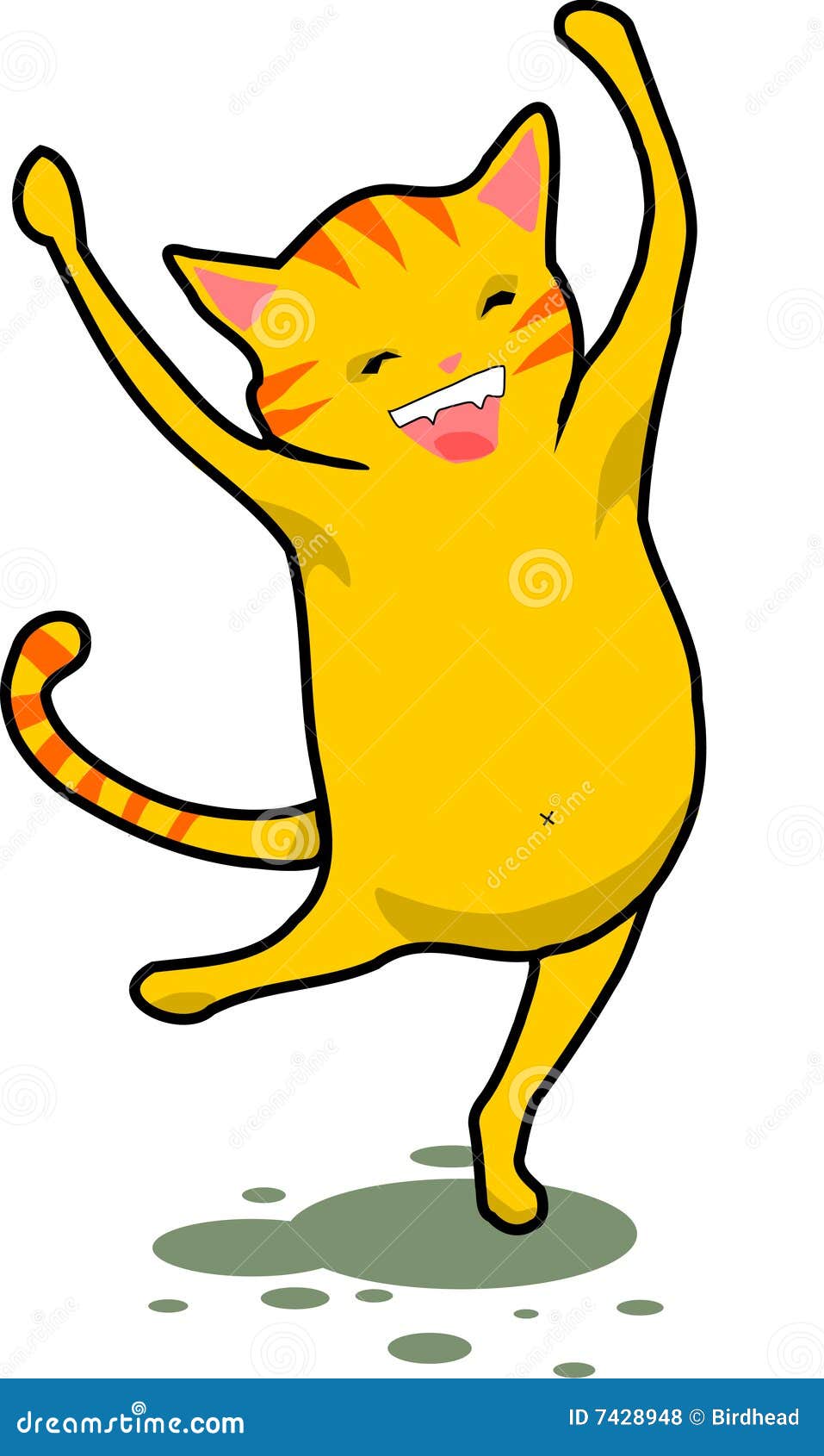 Dancing Cat stock vector. Illustration of success, victory - 7428948