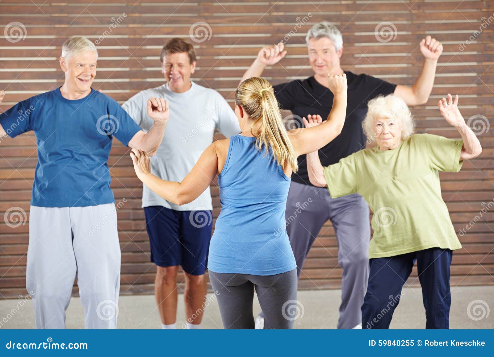 Dancing Class with Happy Senior People Stock Image - Image of fitness ...