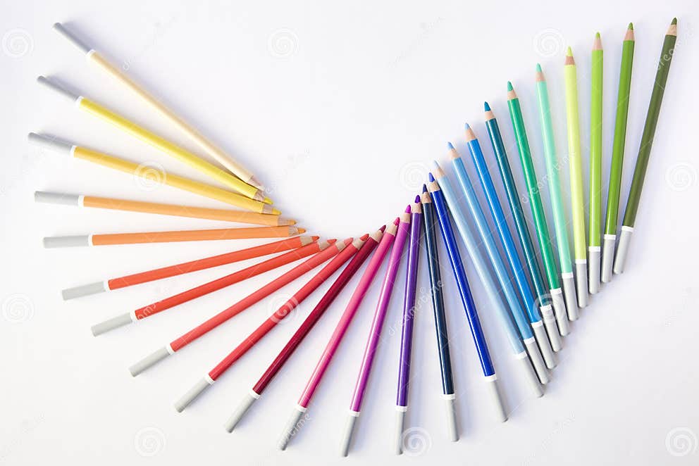 Dancing colored pencils stock image. Image of arrangement - 13973275
