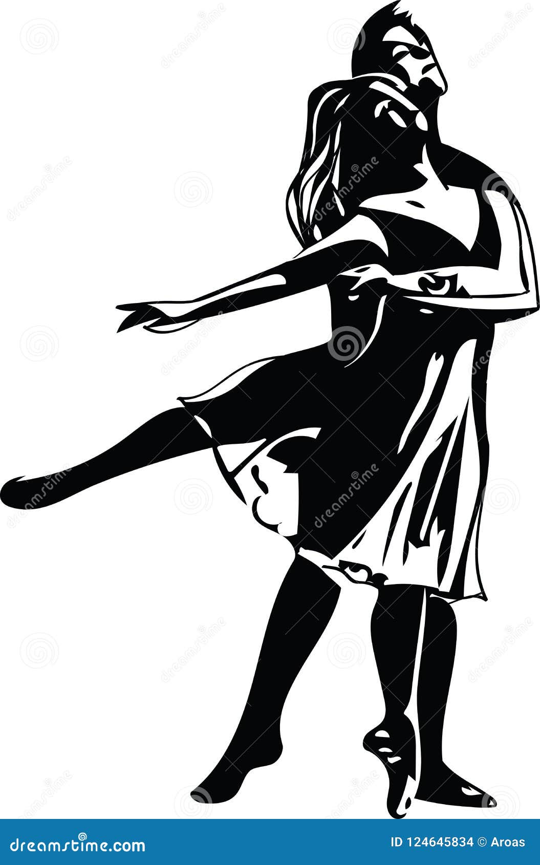 Dancing Couple, Abstract Lines Drawing Stock Vector - Illustration of ...