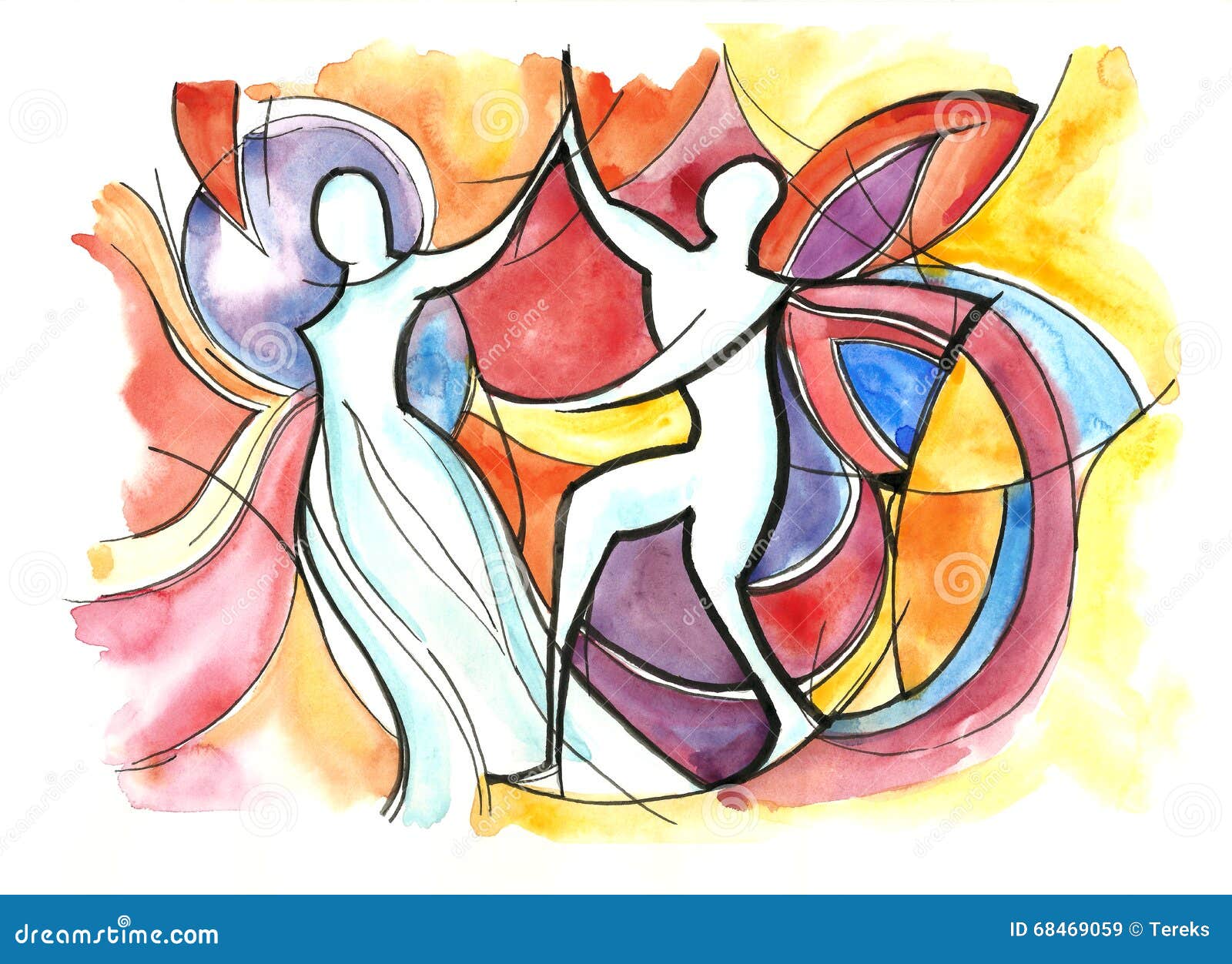 Dancing couple stock illustration. Illustration of girl - 68469059