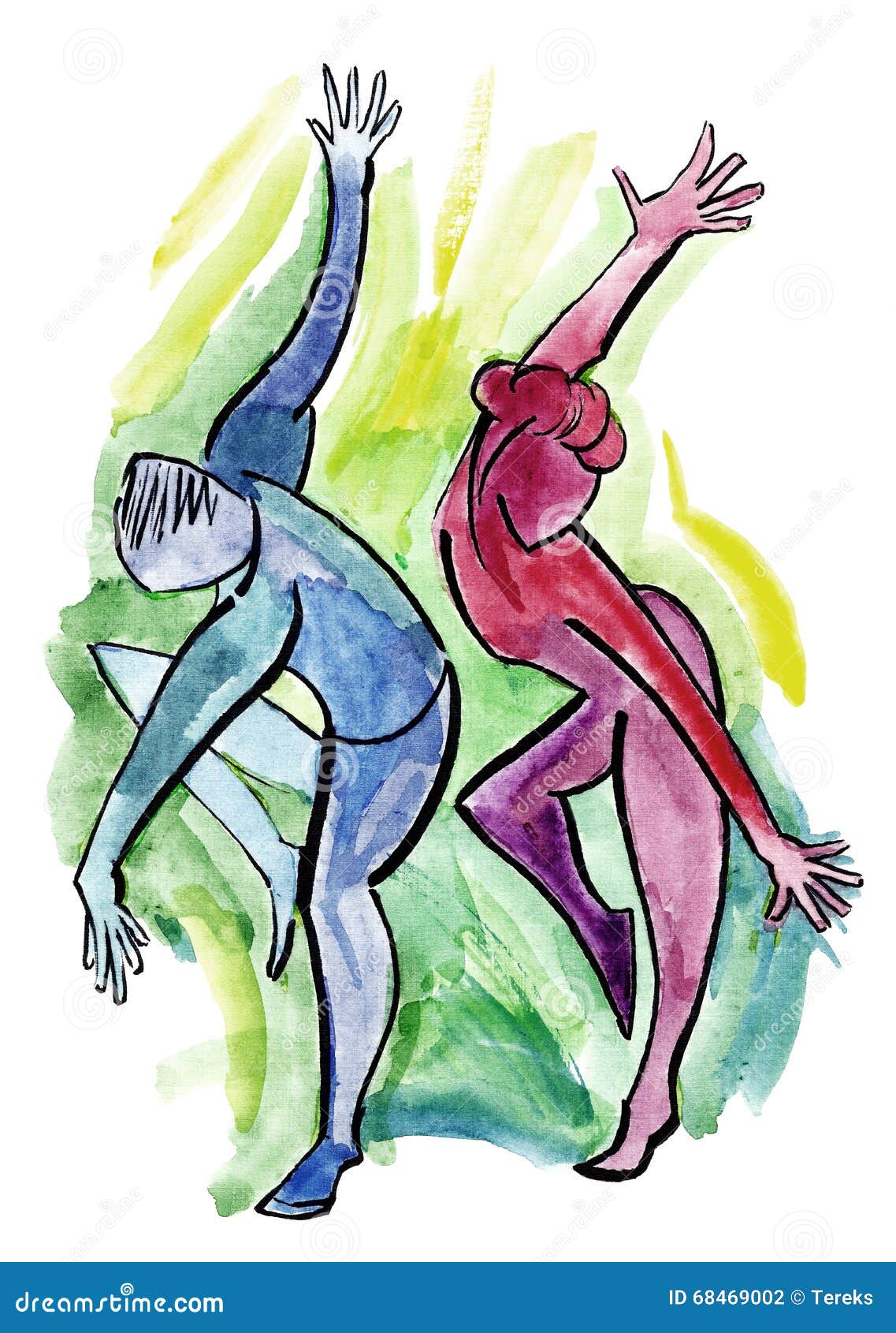 Dancing Couple in Abstract Style Stock Illustration - Illustration of ...