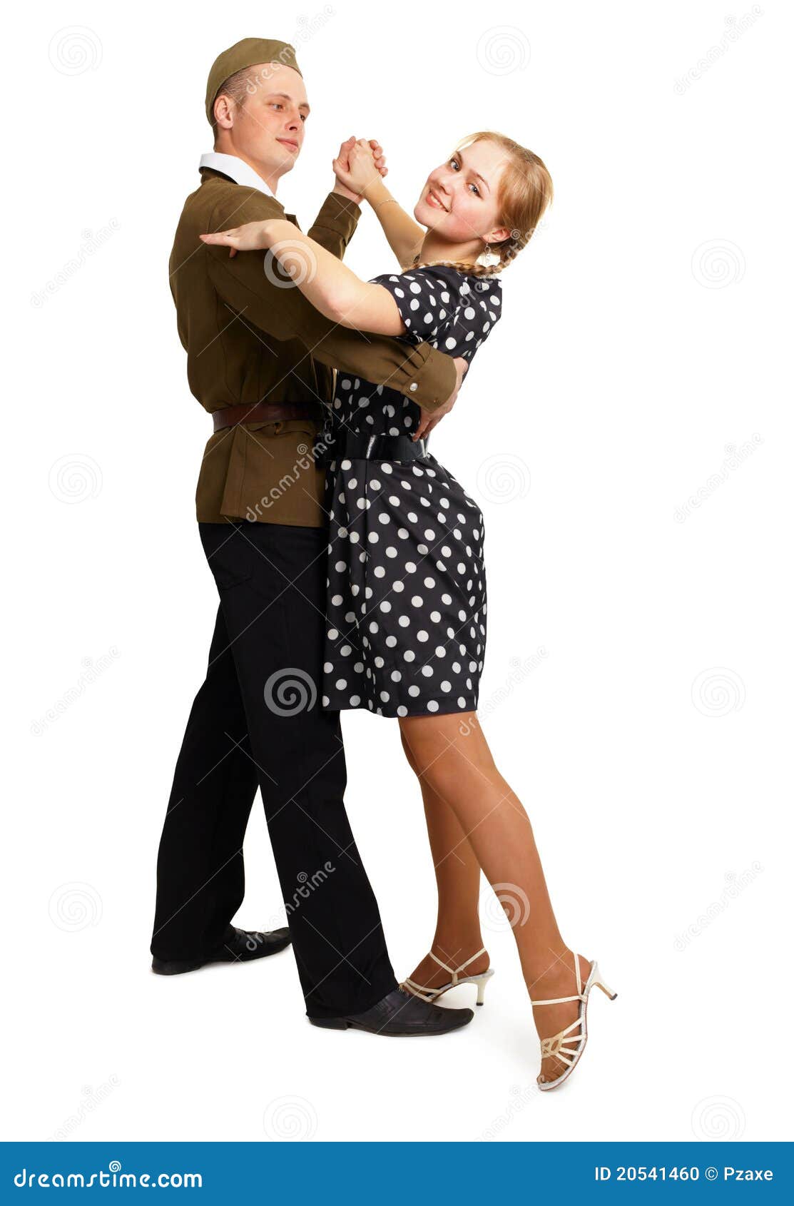 Dancing Couple Dressed in 60s Stock Photo - Image of isolated, belt ...