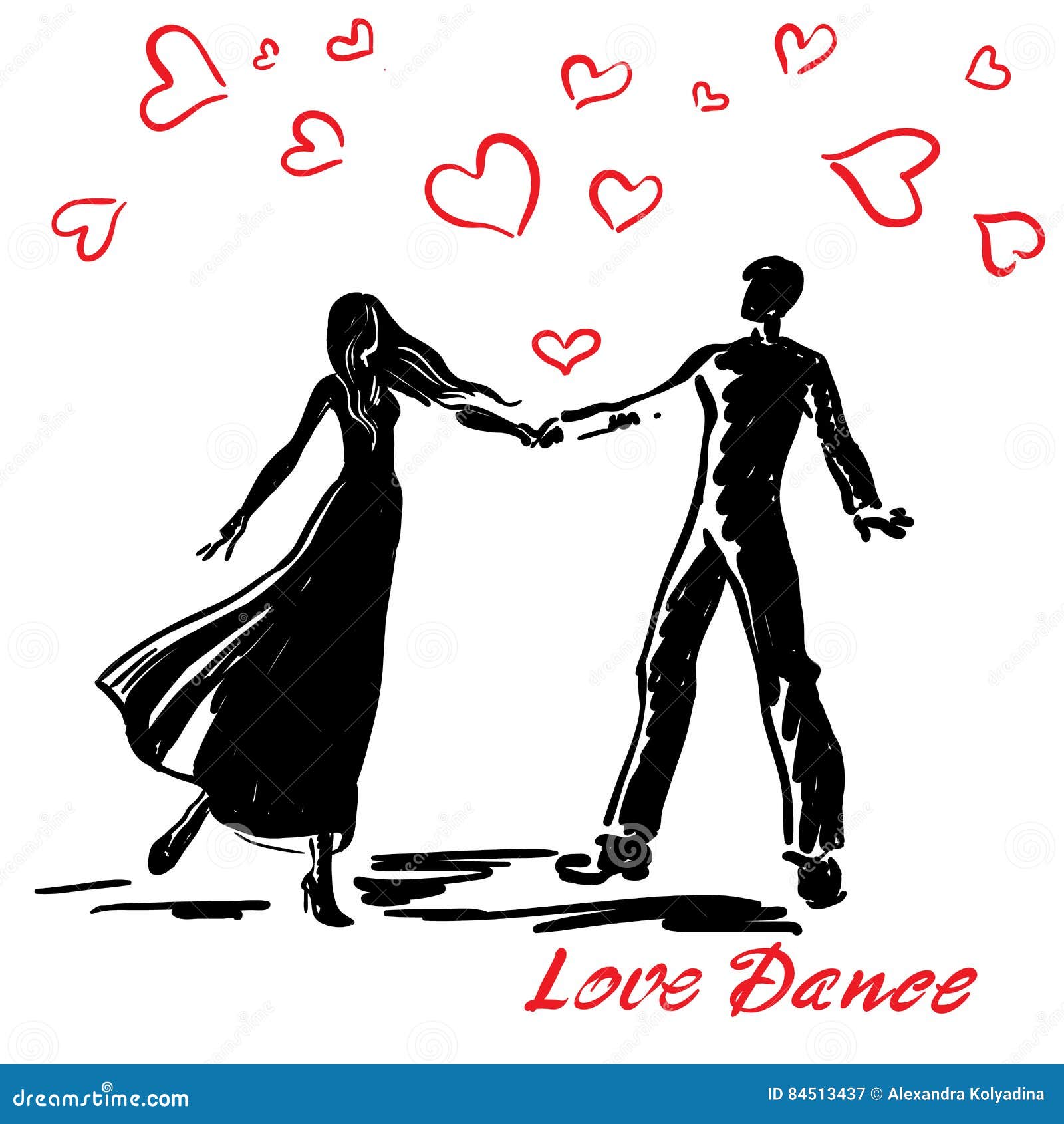 Dancing couple in love stock vector. Illustration of dancing - 84513437