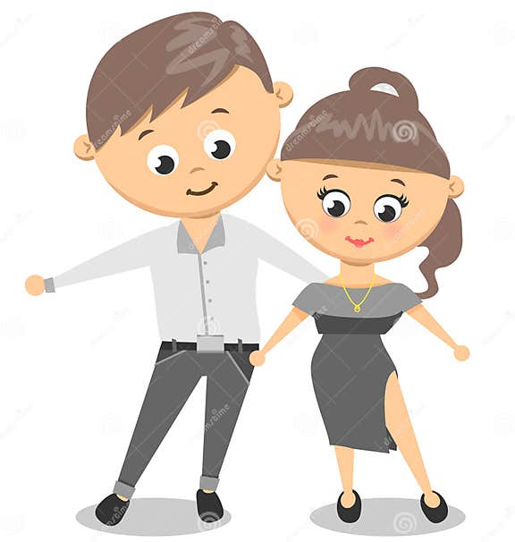 Dancing Couple Man And Woman Dance Stock Vector Illustration Of
