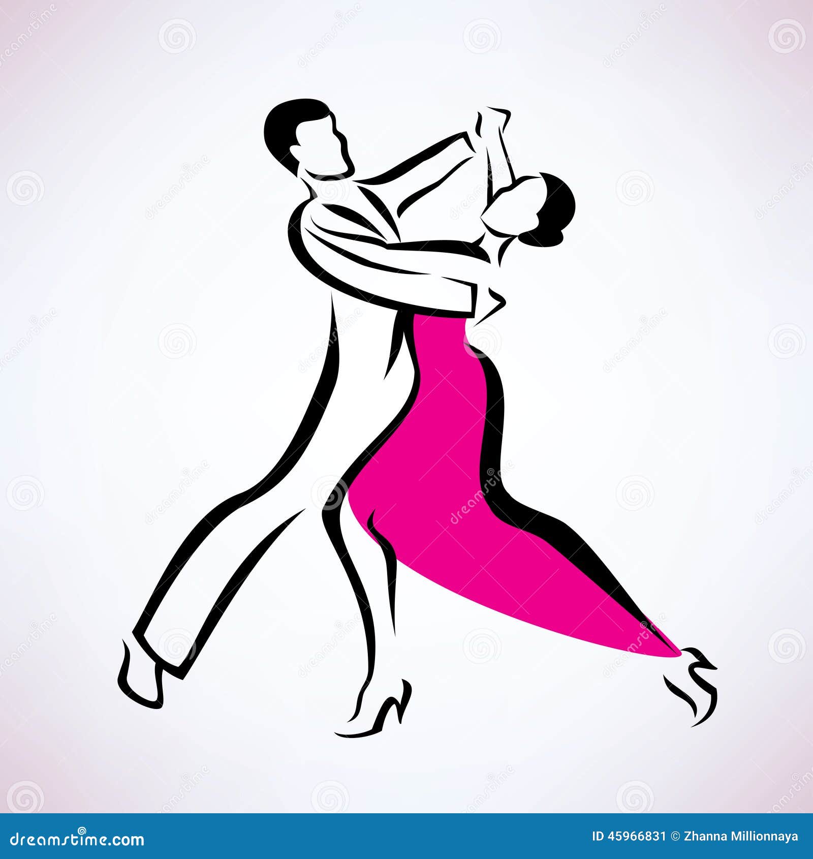 Vector Sketch Of Couple Dancing Waltz Cartoon Vector | CartoonDealer ...