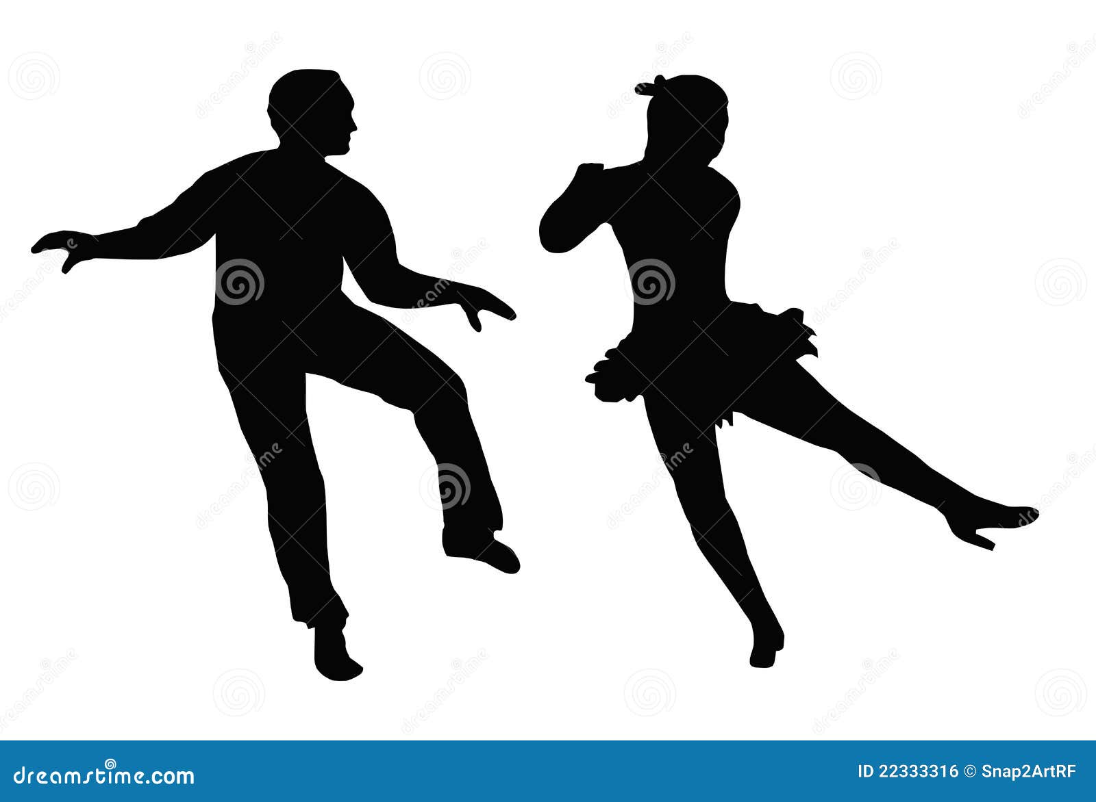 Dancing Couple Steps and Kick Stock Vector - Illustration of position ...