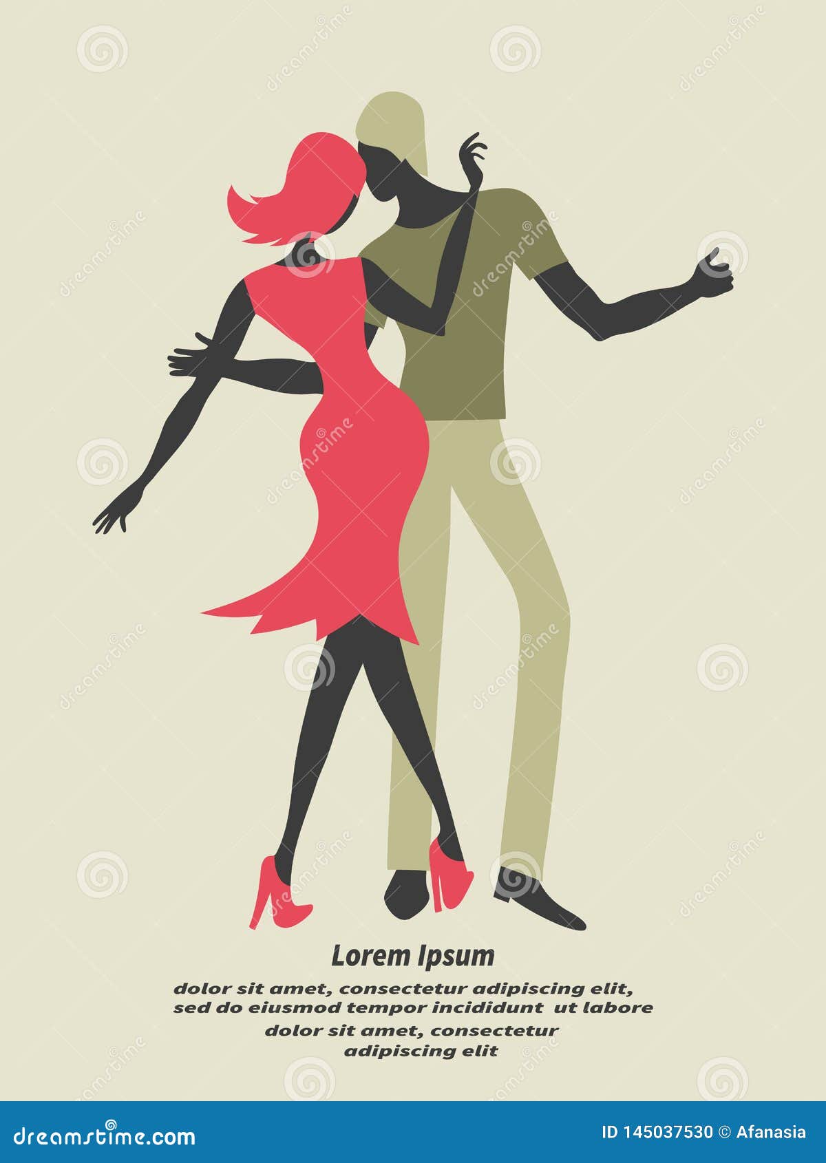 Dancing Couple Vector Illustration Stock Vector - Illustration of music ...