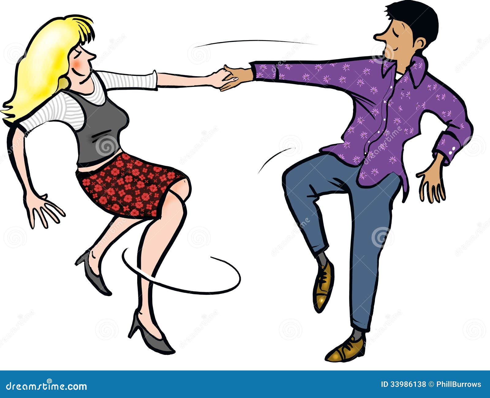 Dancing couple stock illustration. Illustration of jiving - 33986138