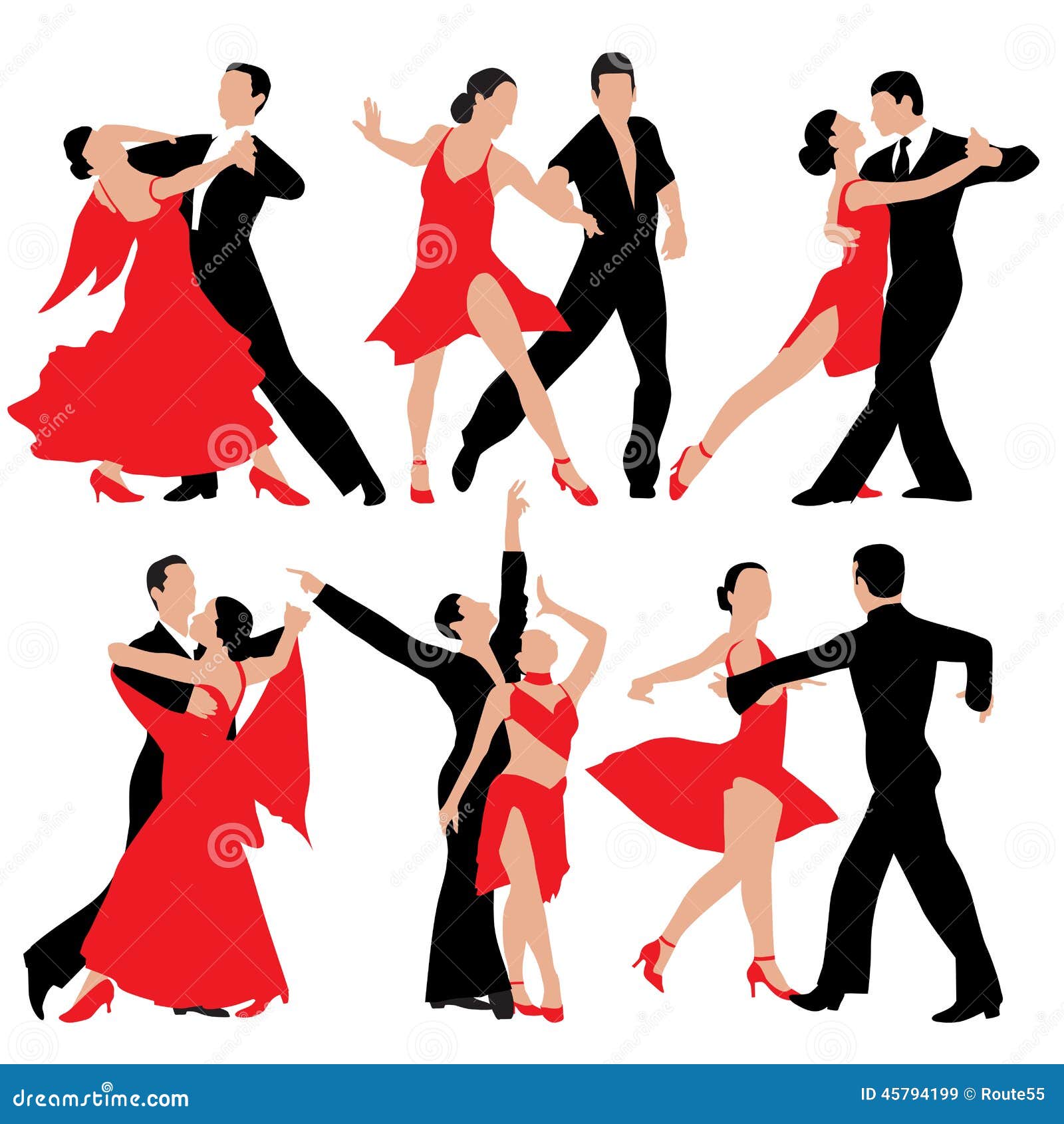 Ballroom Dancing Couples. Cartoon Vector | CartoonDealer.com #71114819