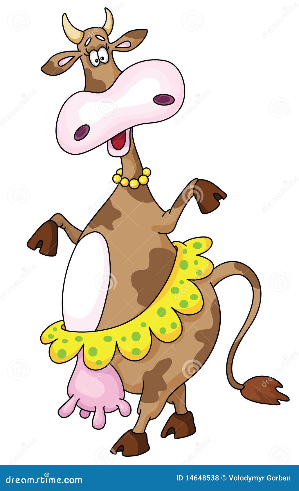 Dancing cow stock vector. Illustration of cartoon, udder - 14648538