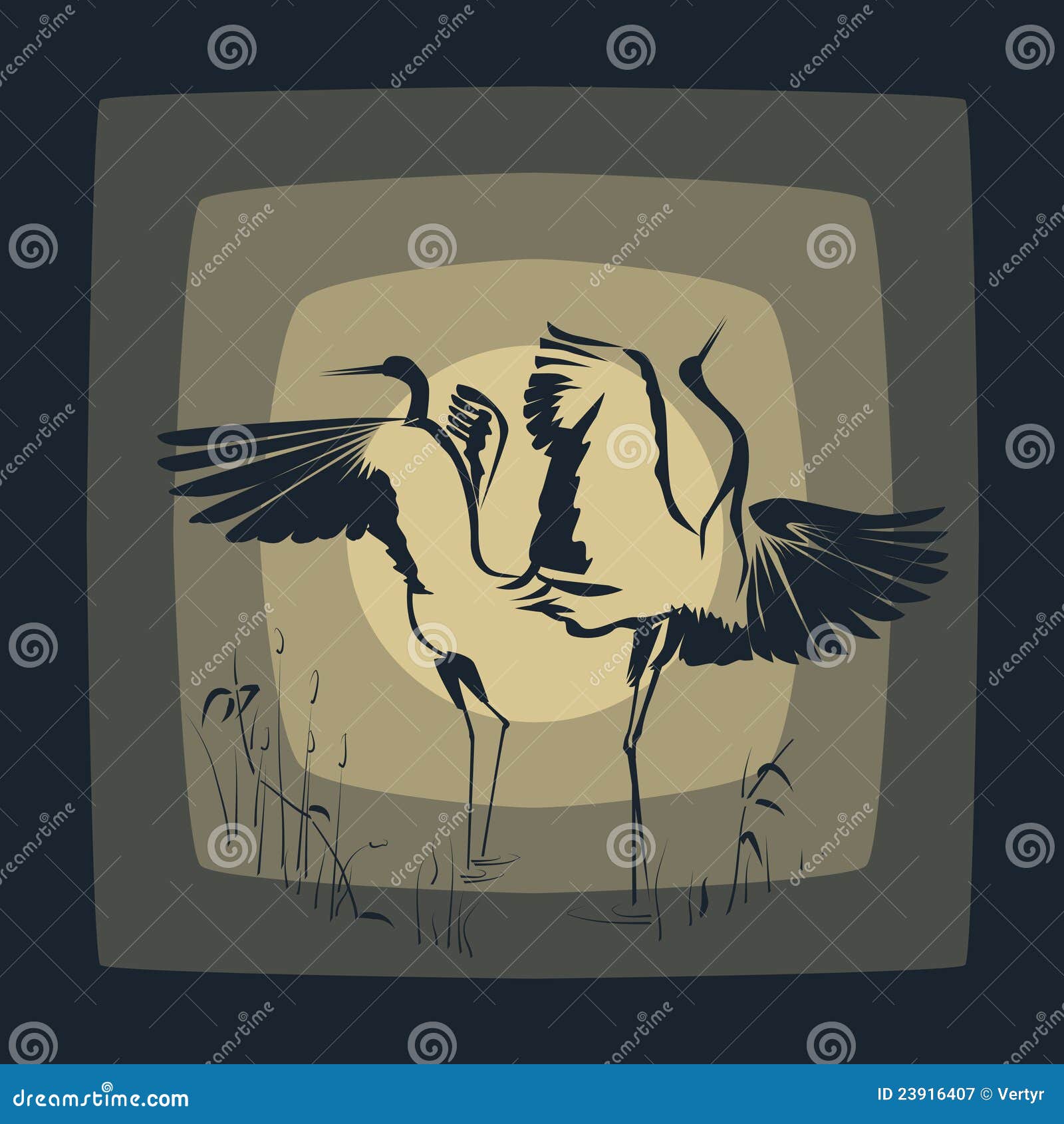 Dancing Crane Vector | CartoonDealer.com #40597455