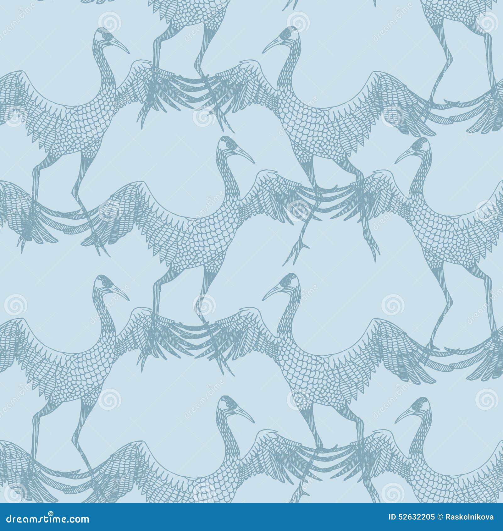 Dancing Cranes Cartoon Vector | CartoonDealer.com #52632205
