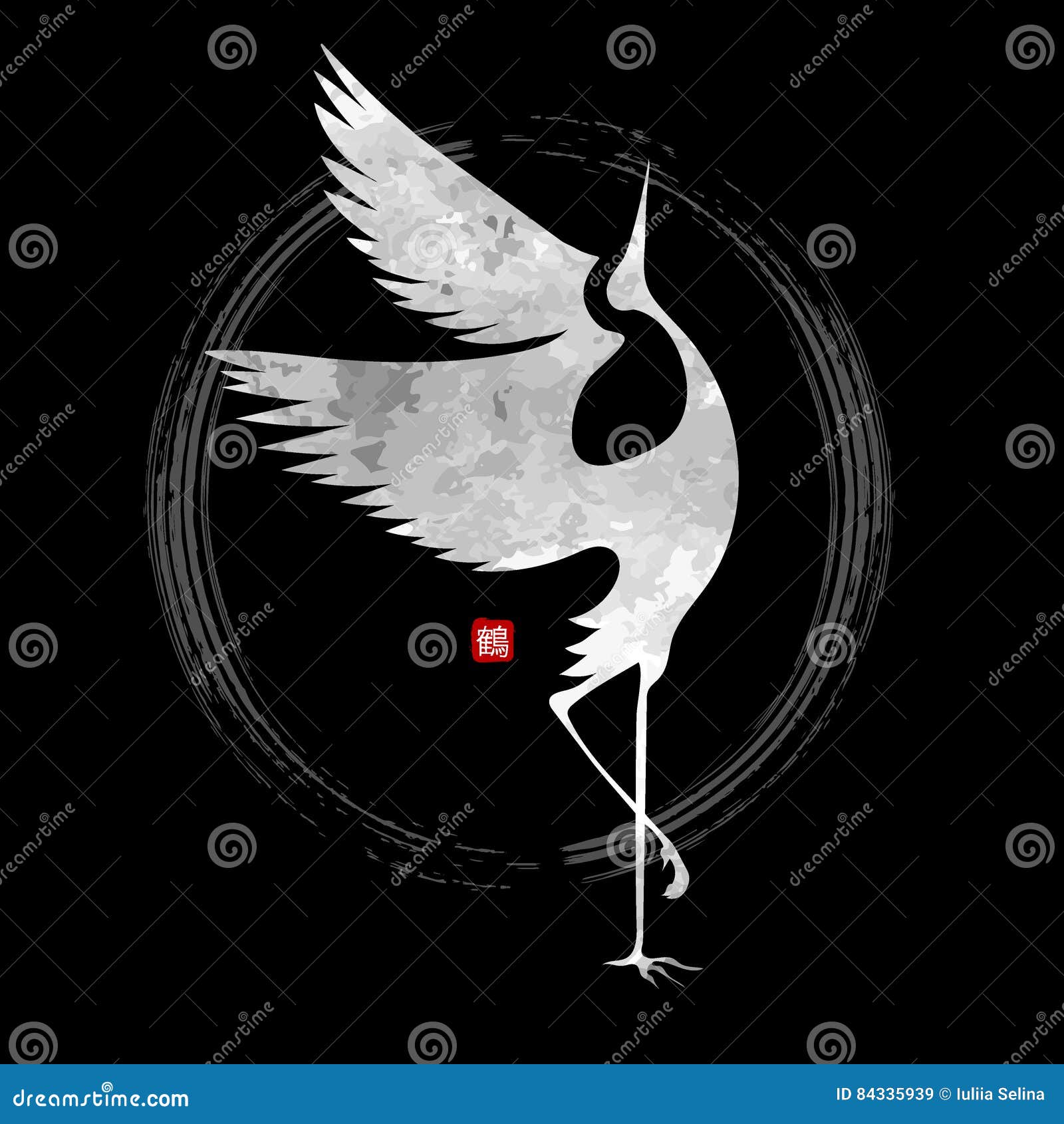 Dancing cranes stock illustration. Illustration of east - 84335939
