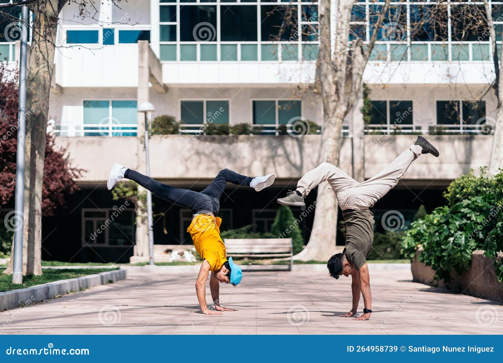 Dancing Crew Doing Break-Dance Stock Image - Image of handstand ...