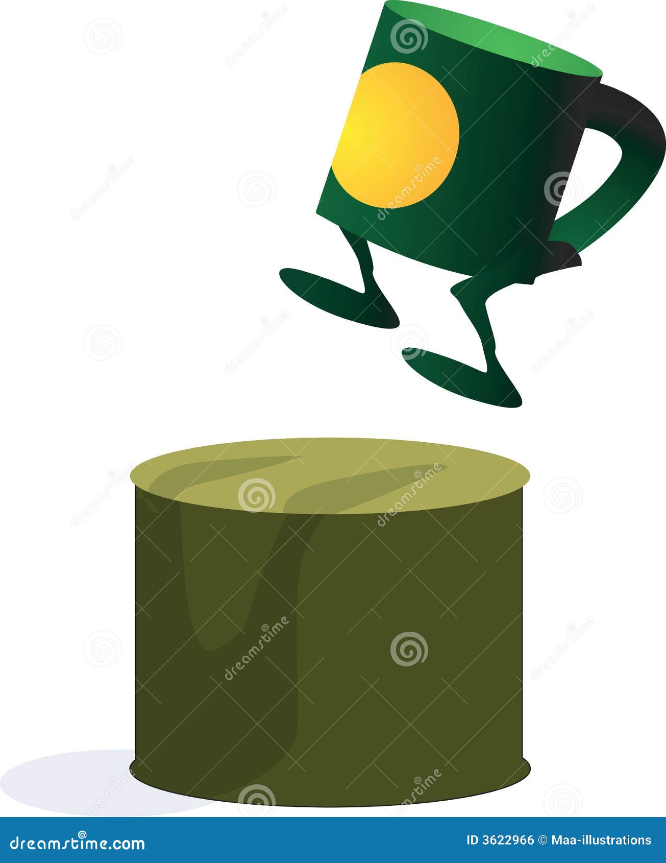 Dancing cup stock vector. Illustration of jumping, shadow - 3622966