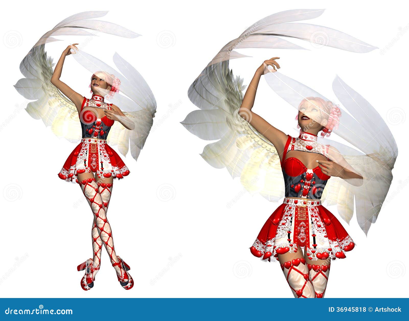 Dancing cupid girl stock illustration. Illustration of greeting - 36945818