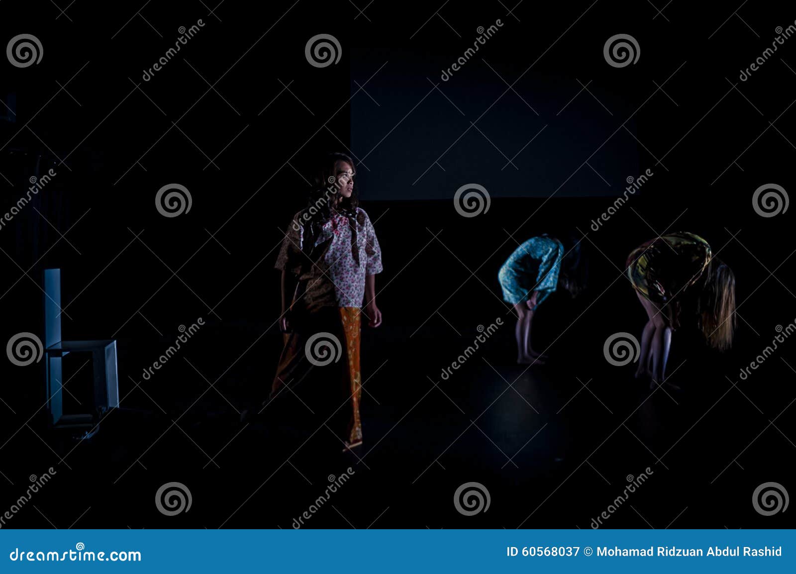 Dancing in dark studio editorial photography. Image of compete - 60568037