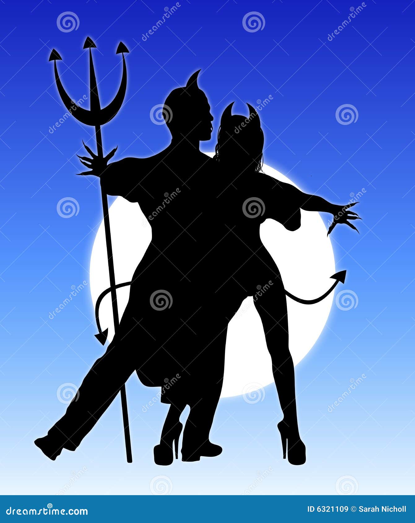 Dancing Devils Illustration, Stick Figure Dancers Isolated Icons, Funny ...