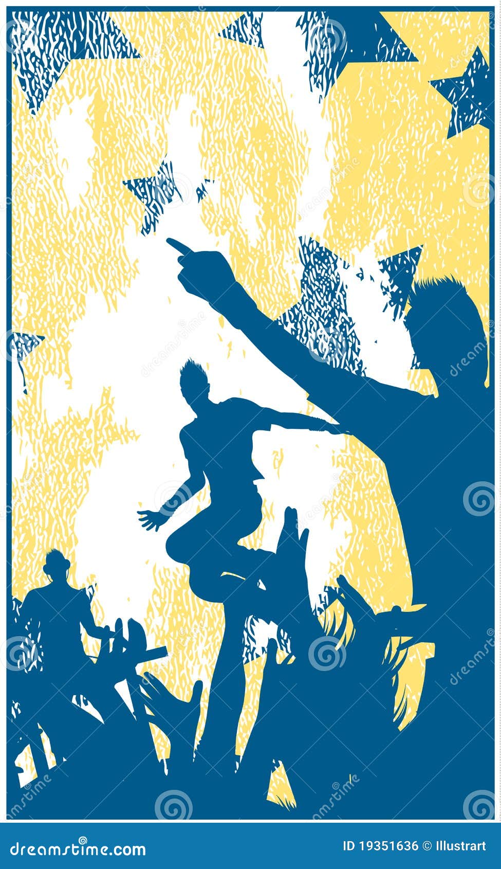 Dancing with dj stock vector. Illustration of musician - 19351636