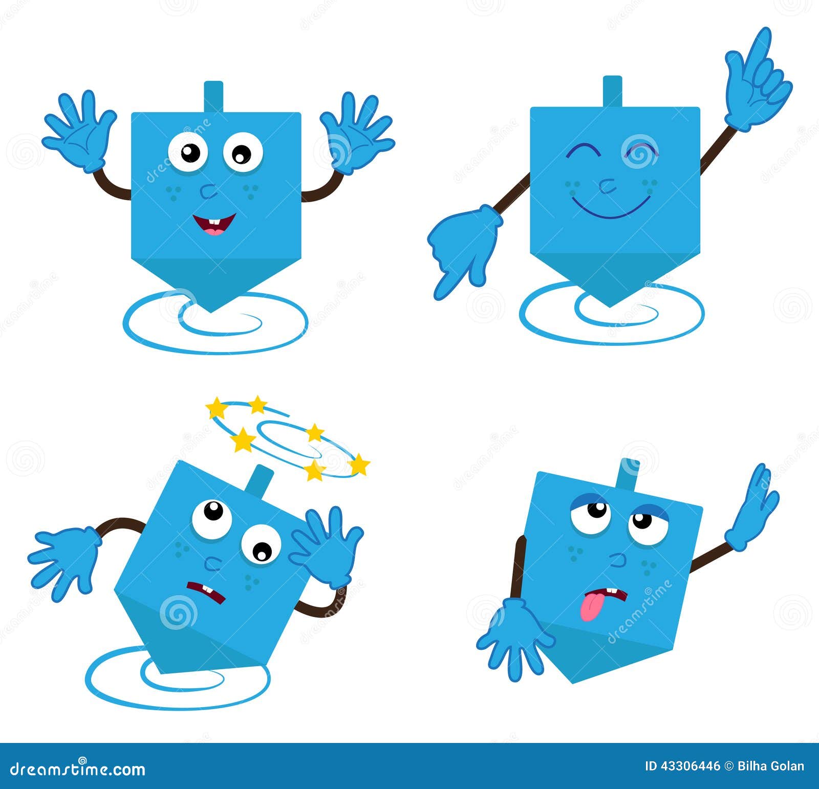 Dancing Dreidel stock vector. Illustration of dreidel - 43306446