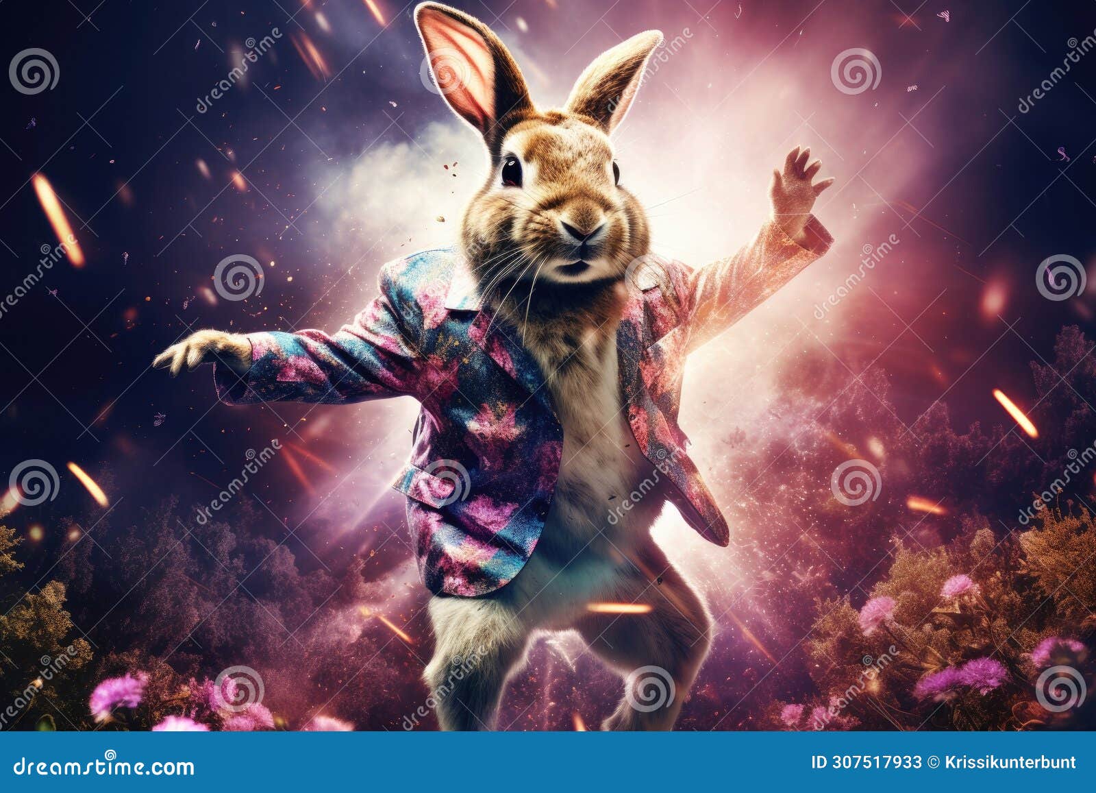 Dancing Easter Bunny AI Generated Stock Illustration - Illustration of ...