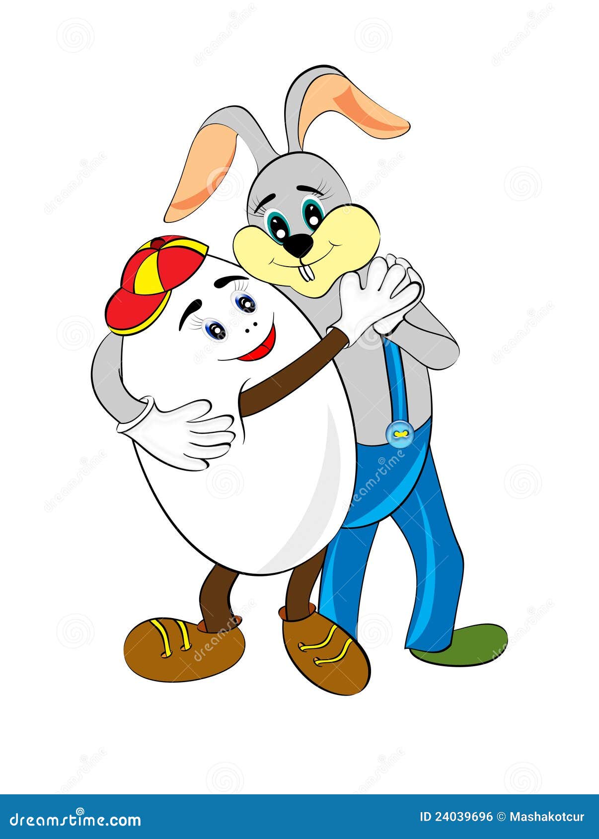 Dancing Easter Bunny and Smiled Egg Stock Illustration - Illustration ...