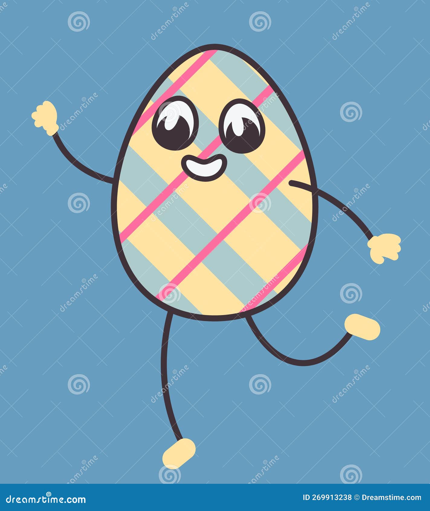 Dancing Easter egg. stock vector. Illustration of decoration - 269913238