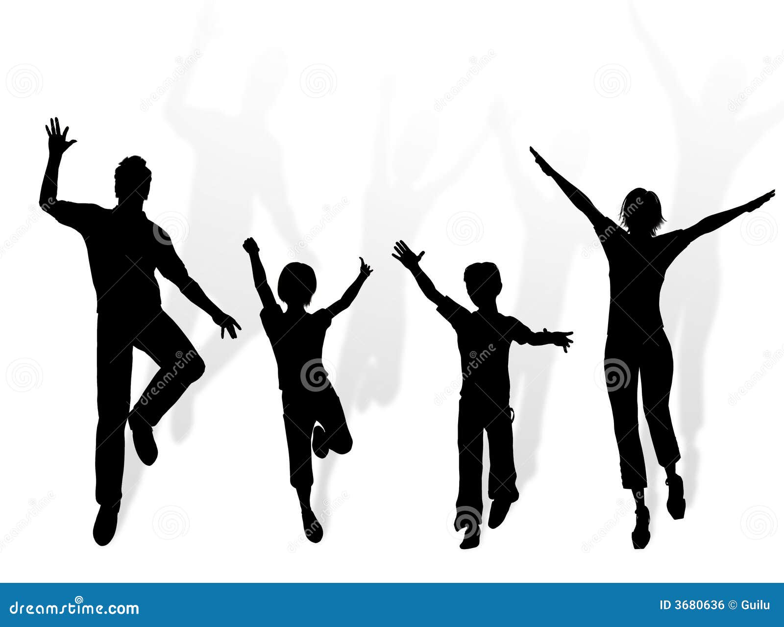 Dancing Family. Kids Playing And Dancing With Parents Mother Father ...