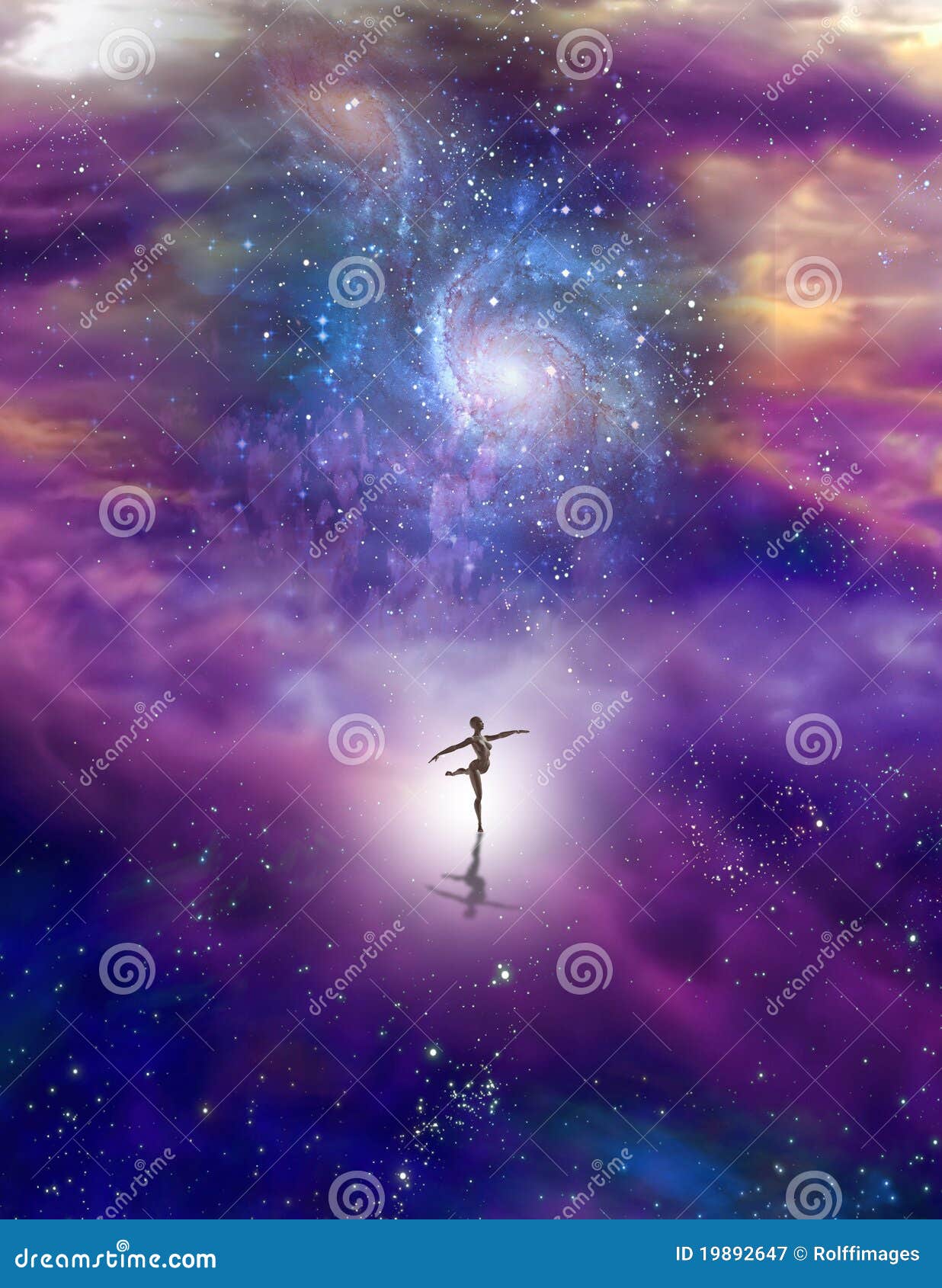 Dancing Figure in Cosmic Space Stock Illustration - Illustration of ...
