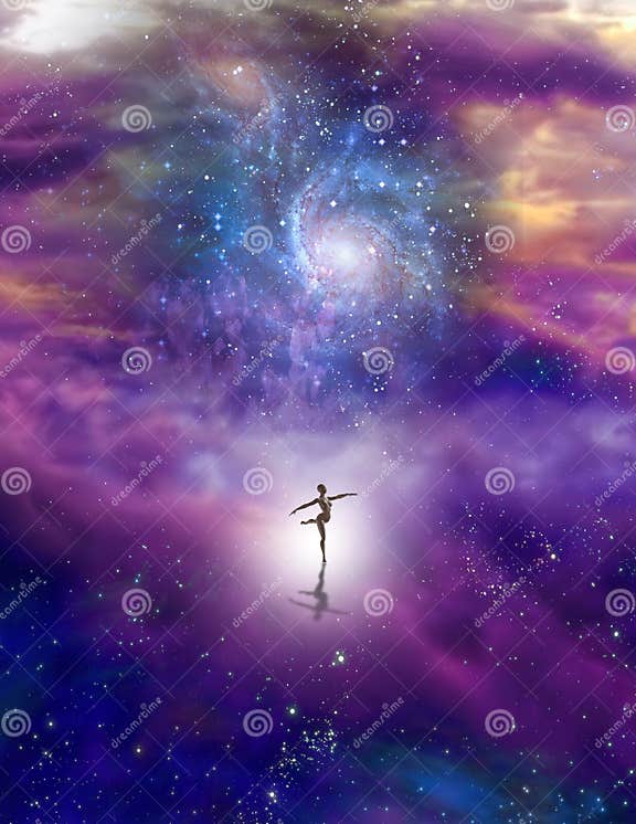 Dancing Figure in Cosmic Space Stock Illustration - Illustration of ...