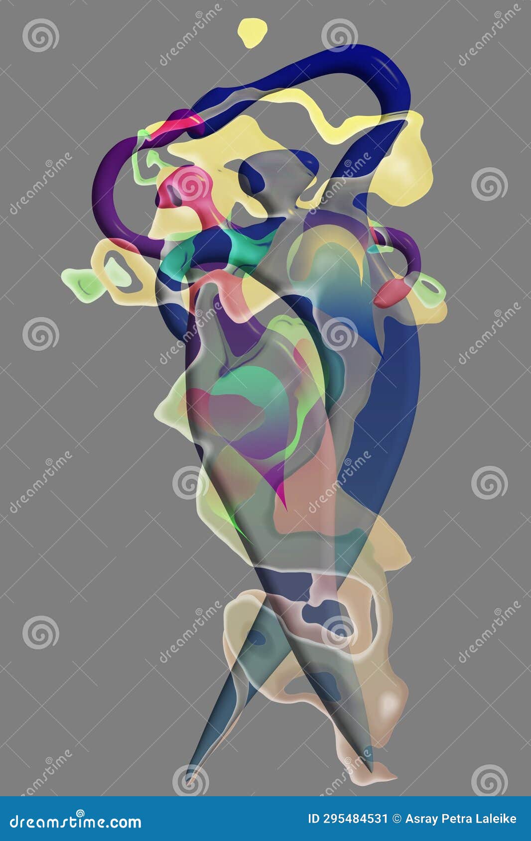 Dancing Figure in Stylized Graphics and Bright Colors Stock ...