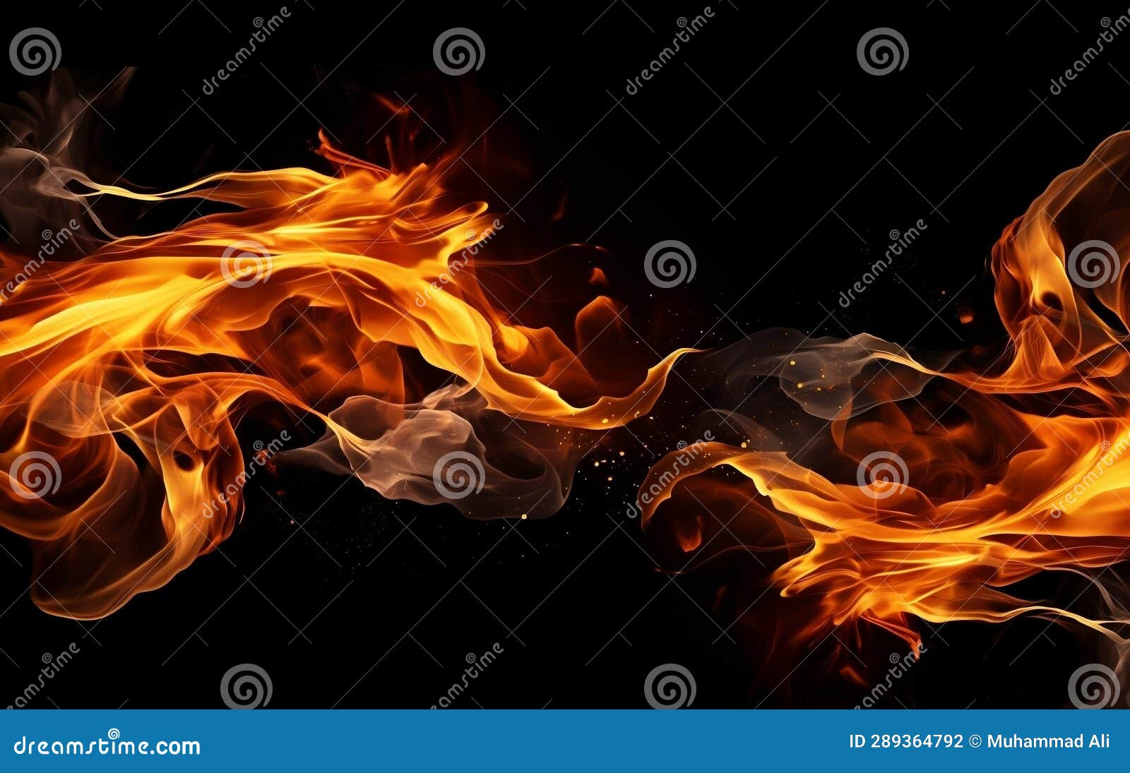 Dancing Firelight Flames Illuminate the Darkness. Generative AI Stock ...