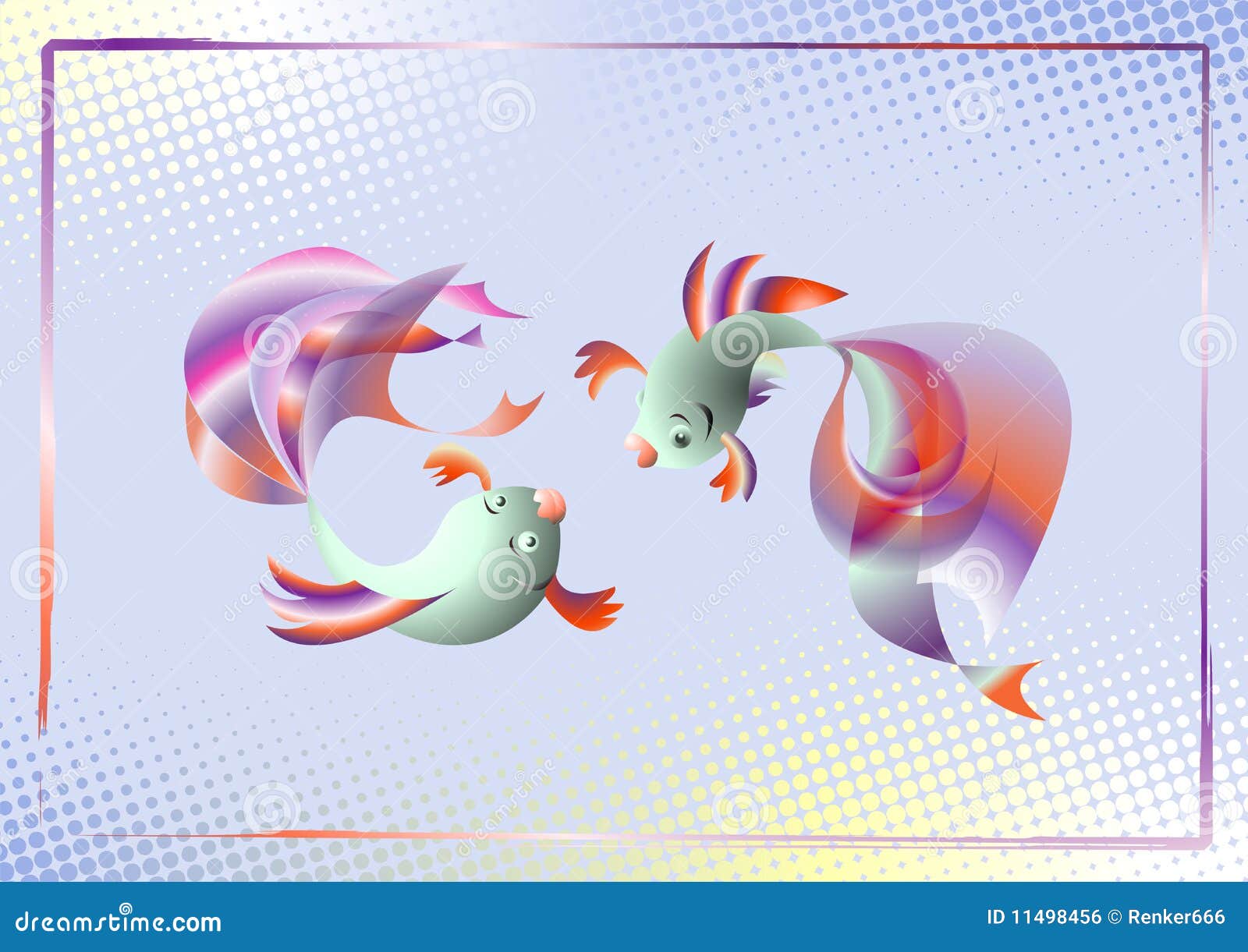 Dancing fishes stock vector. Illustration of poor, valentine - 11498456