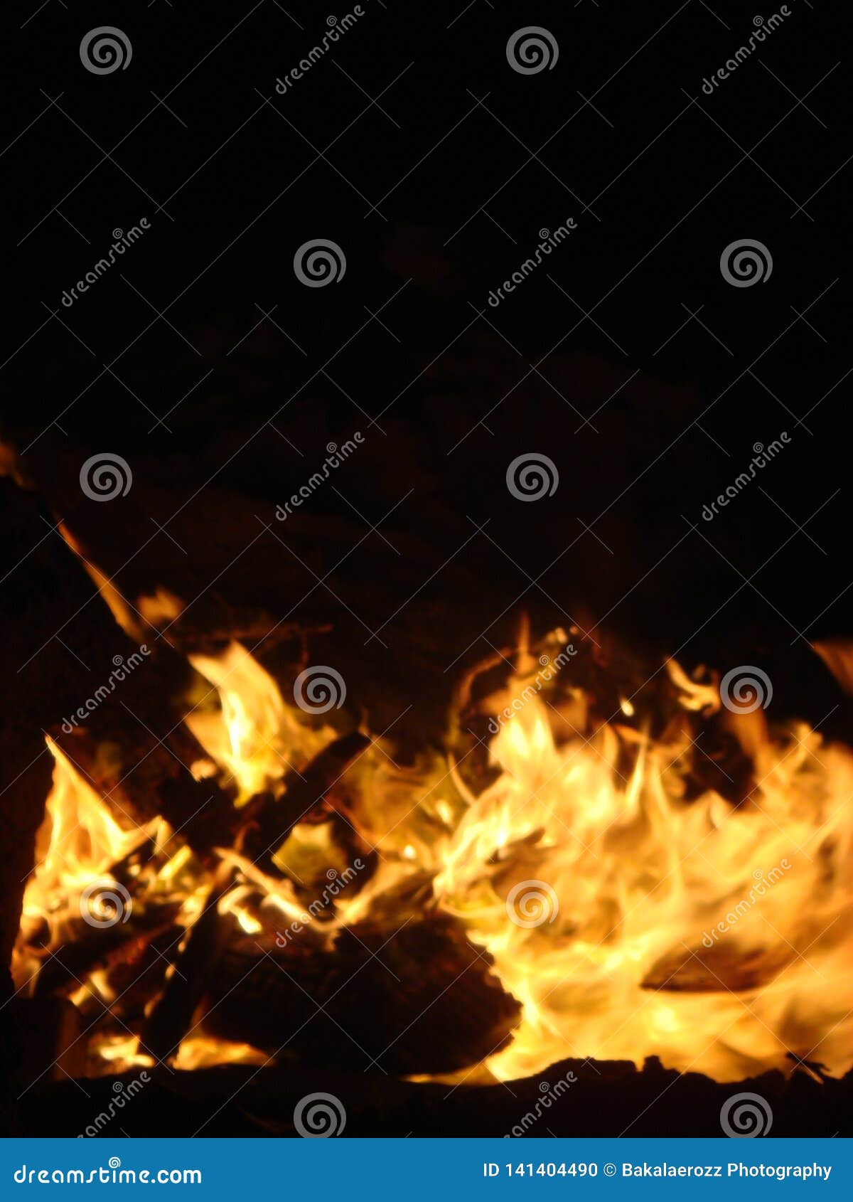 Dancing Flames from Small Fire Shooting by Night Amazing View Stock ...