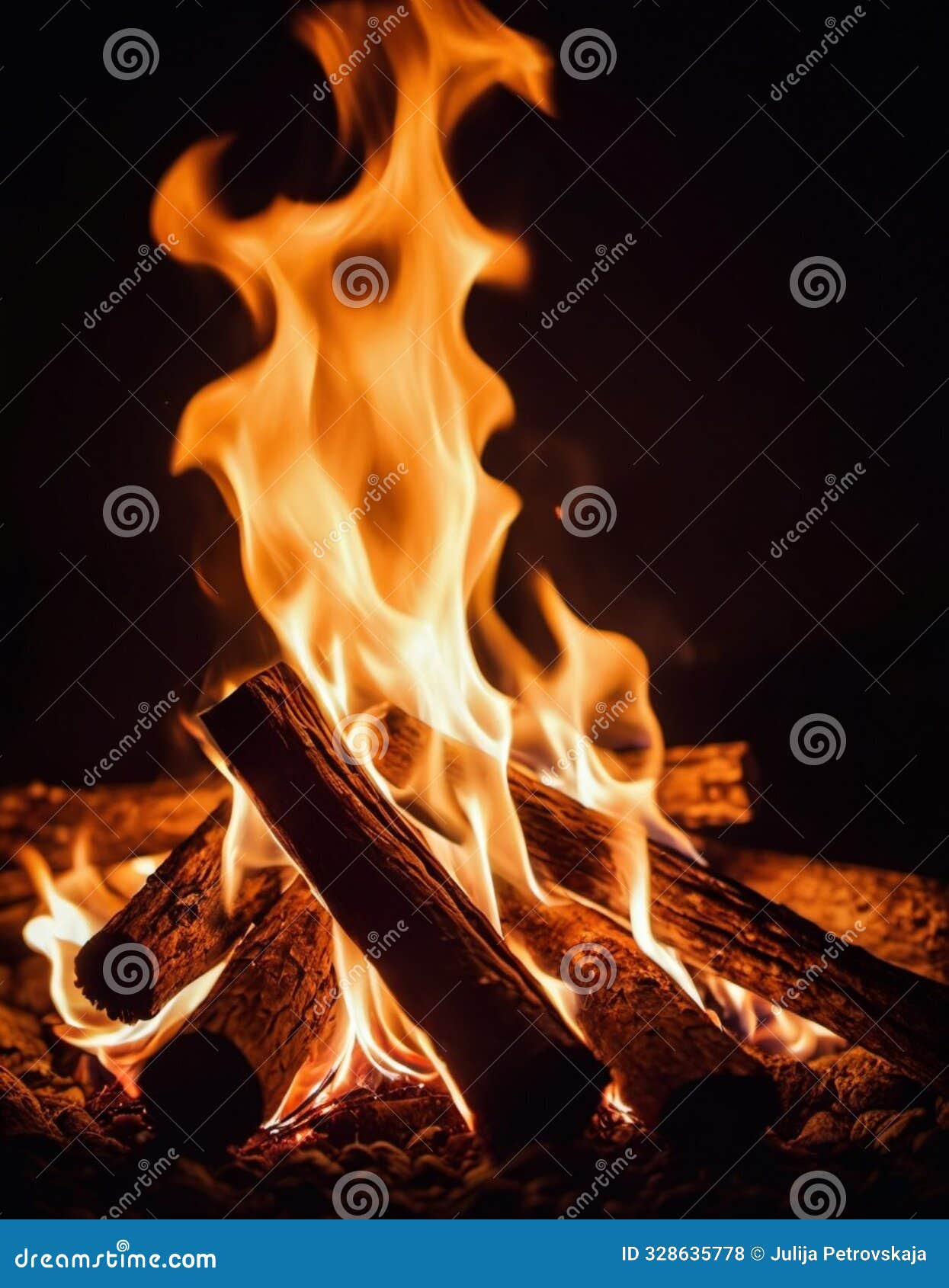 Dancing Flames. Tongues of Flame. Burning Fire, Bonfire. Fire is ...