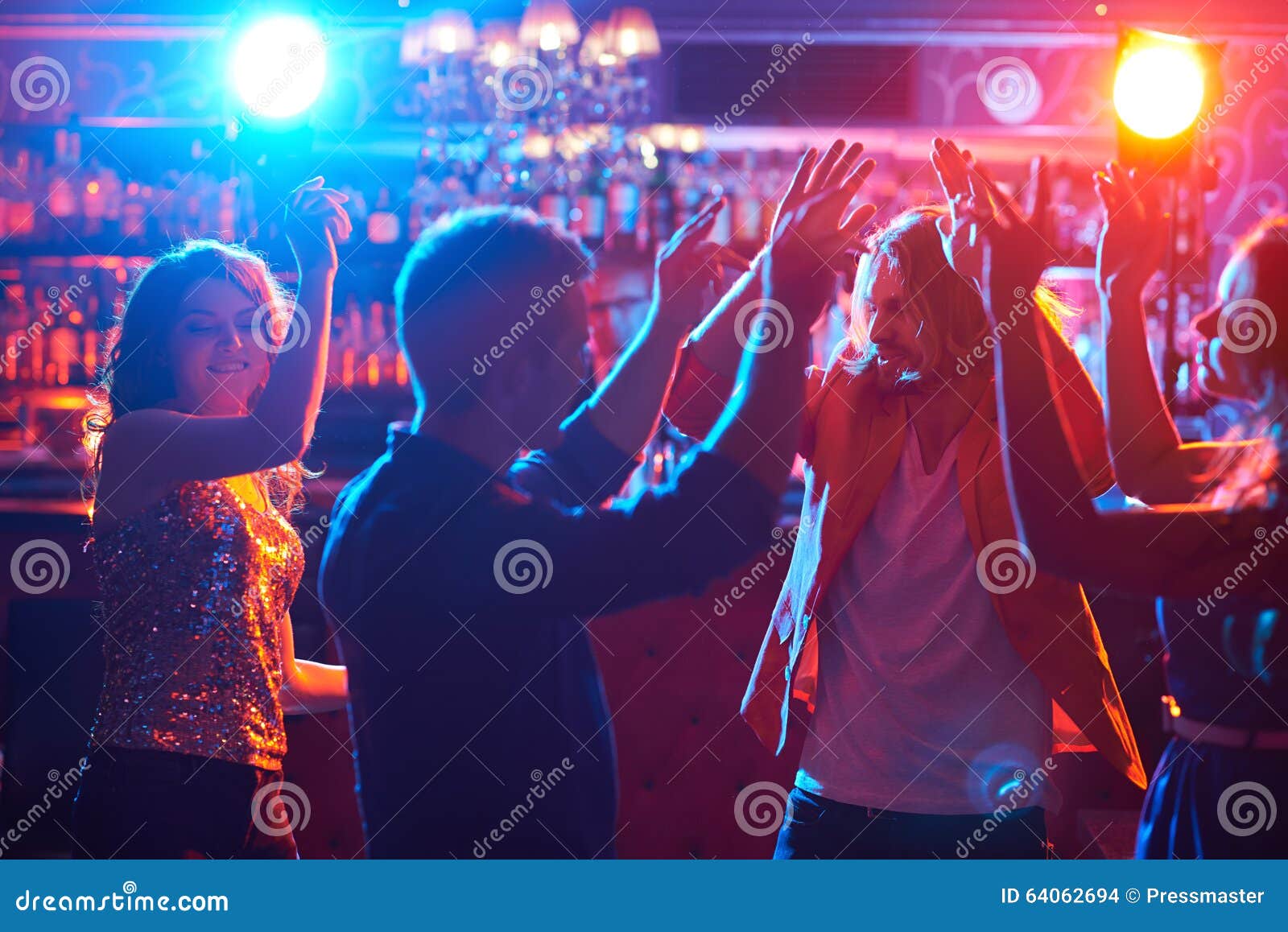 Dancing friends stock photo. Image of clubbing, people - 64062694