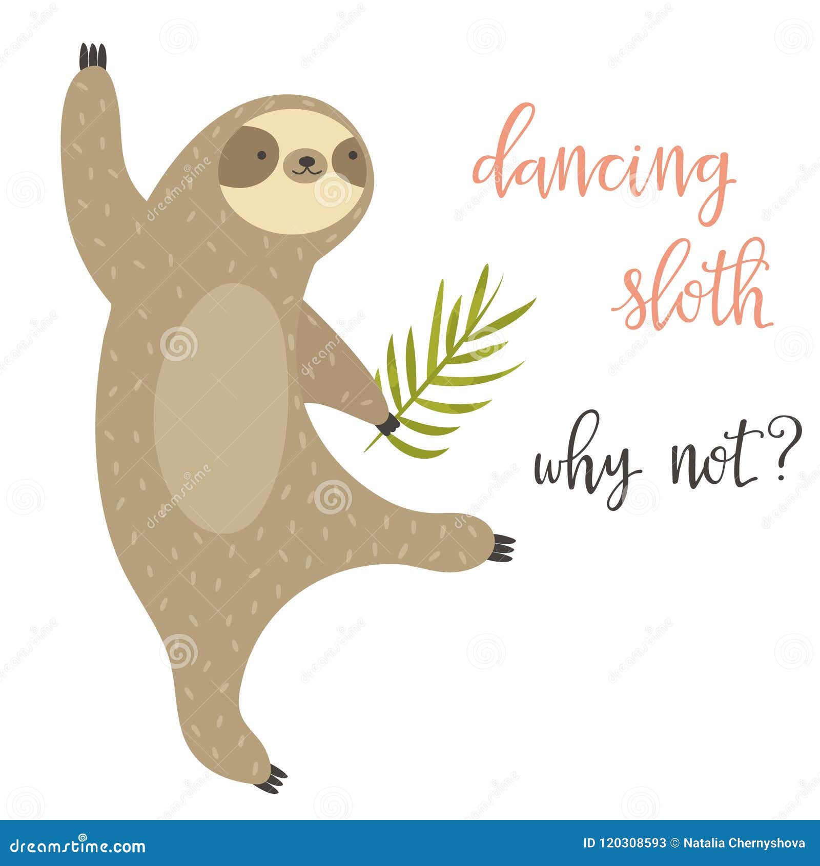 Dancing Funny Sloth. Aminal Design Stock Vector - Illustration of cute ...