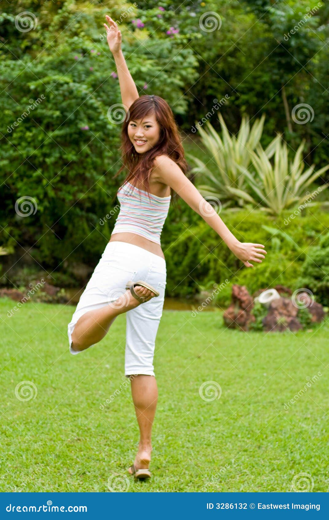 Dancing in Garden stock photo. Image of dancing, woman - 3286132