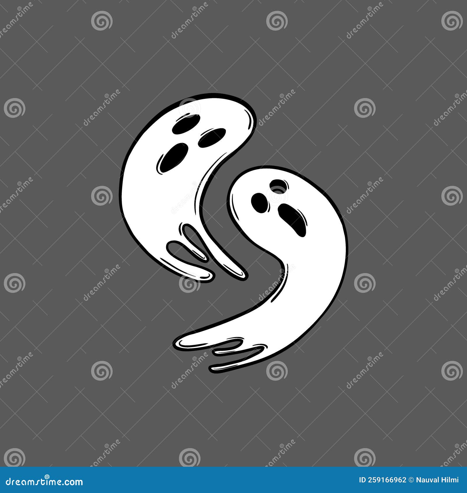 Dancing ghost stock illustration. Illustration of moustache - 259166962