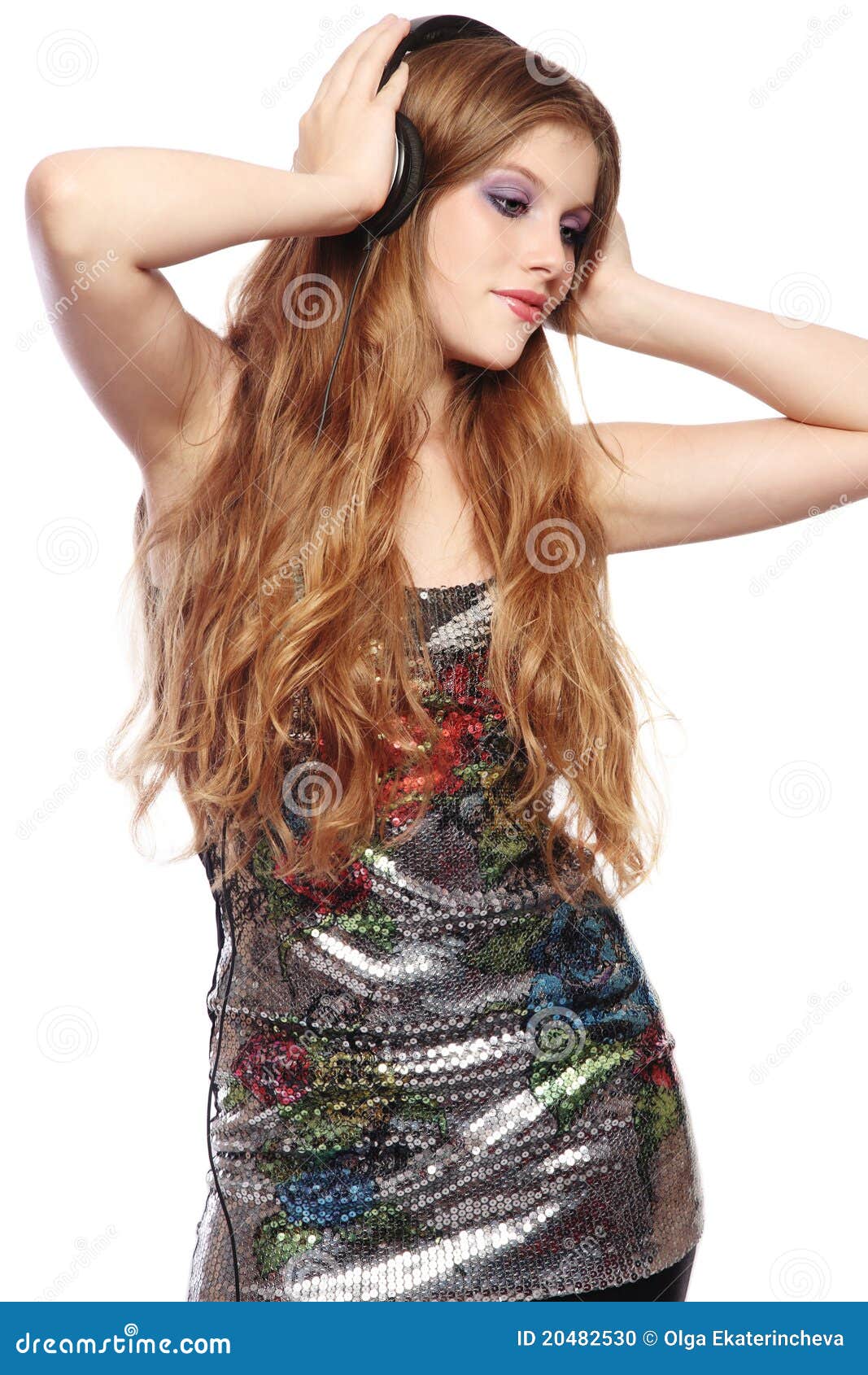 Dancing girl stock photo. Image of elegance, white, listening - 20482530